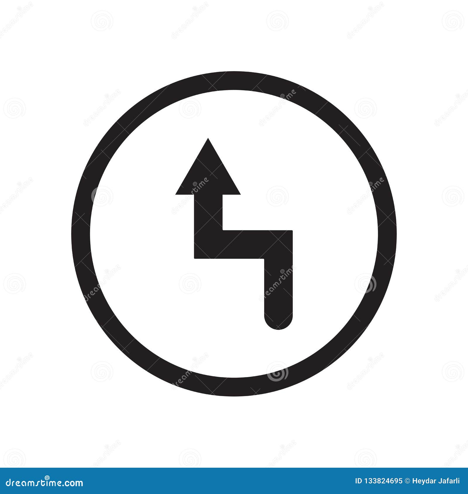 Left Bend Icon Vector Sign and Symbol Isolated on White Background ...