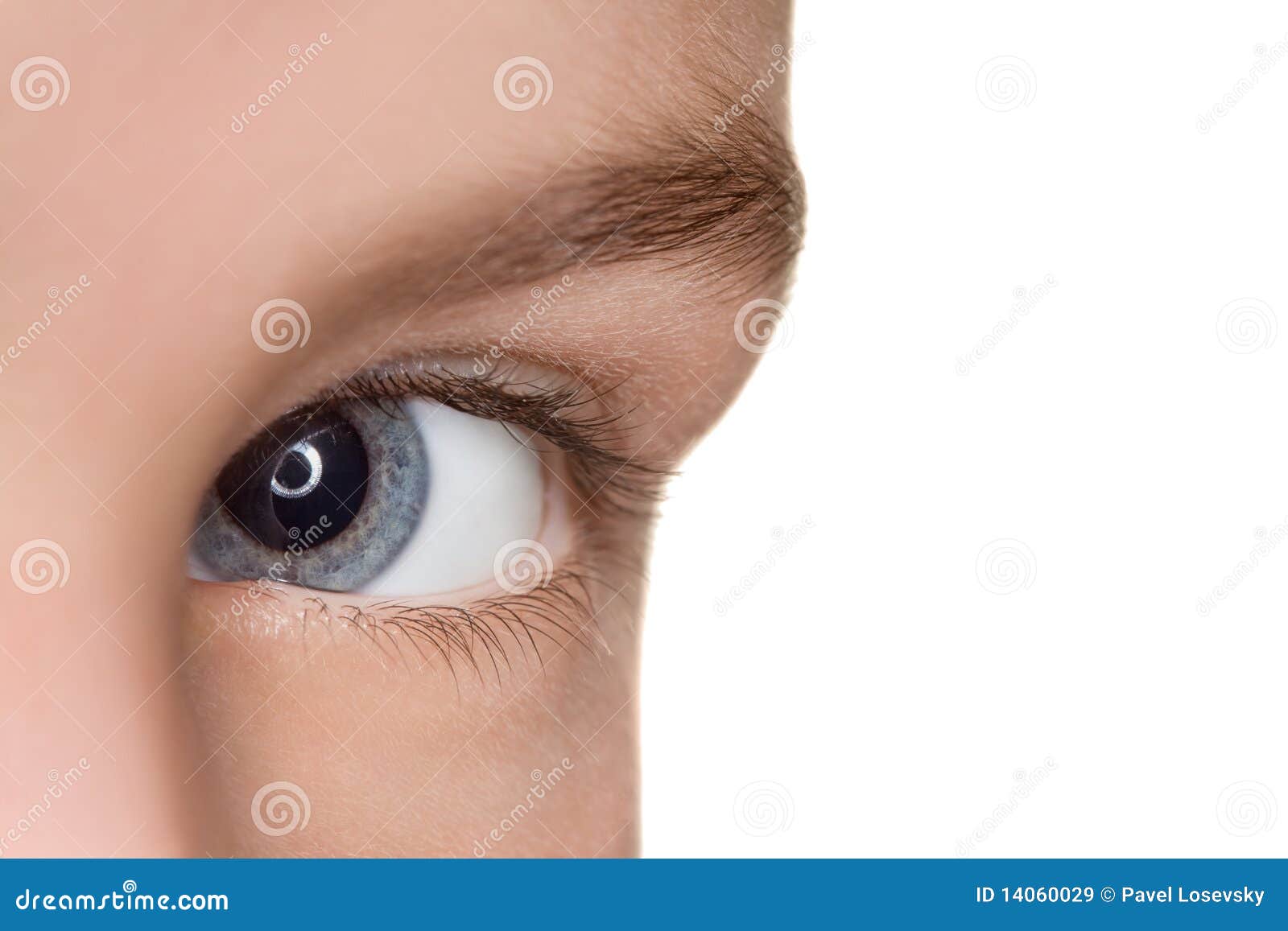 Left Blue Eye of Child Close Up Stock Image - Image of design ...