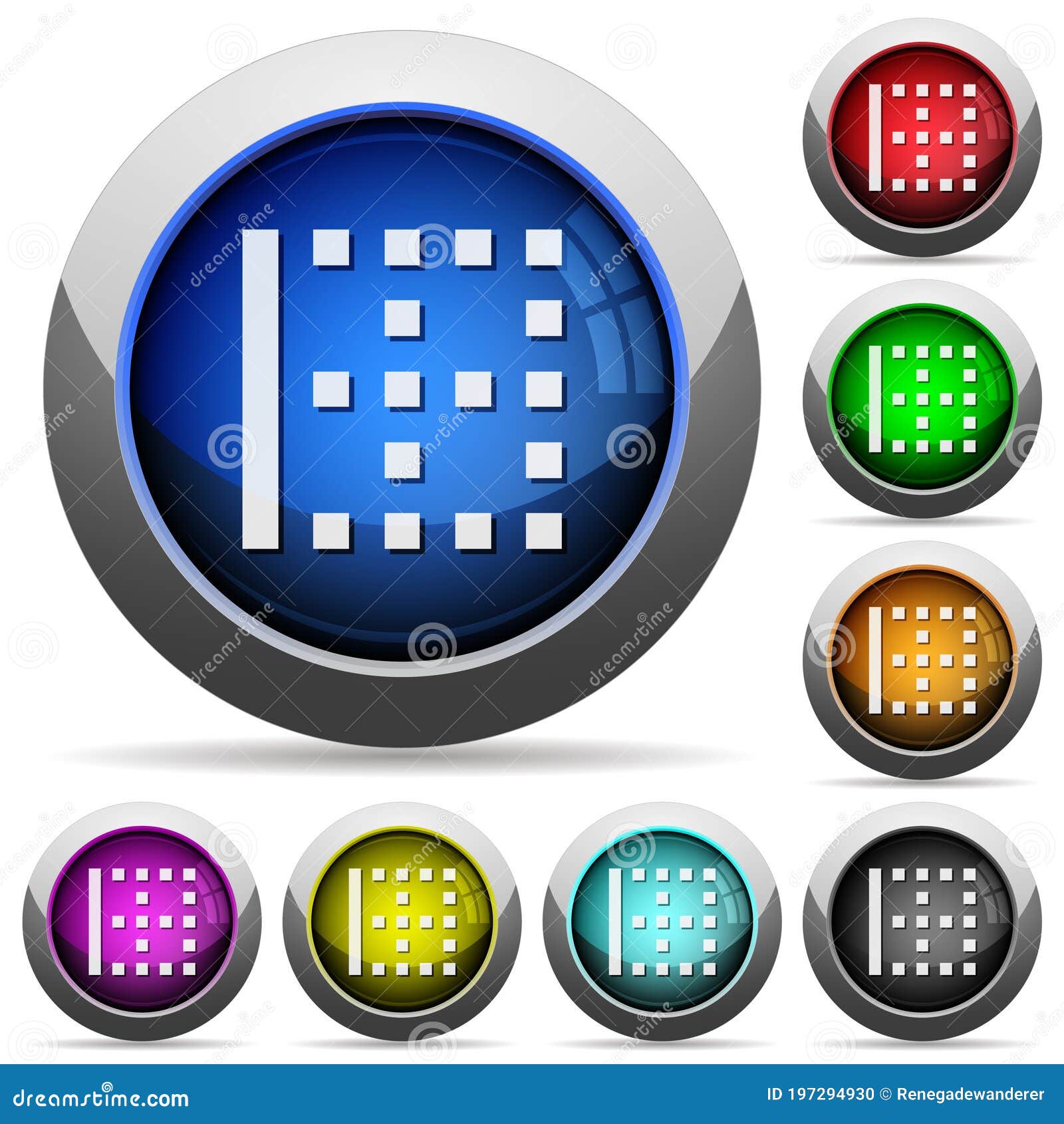 Left Border Round Glossy Buttons Stock Vector - Illustration of ...