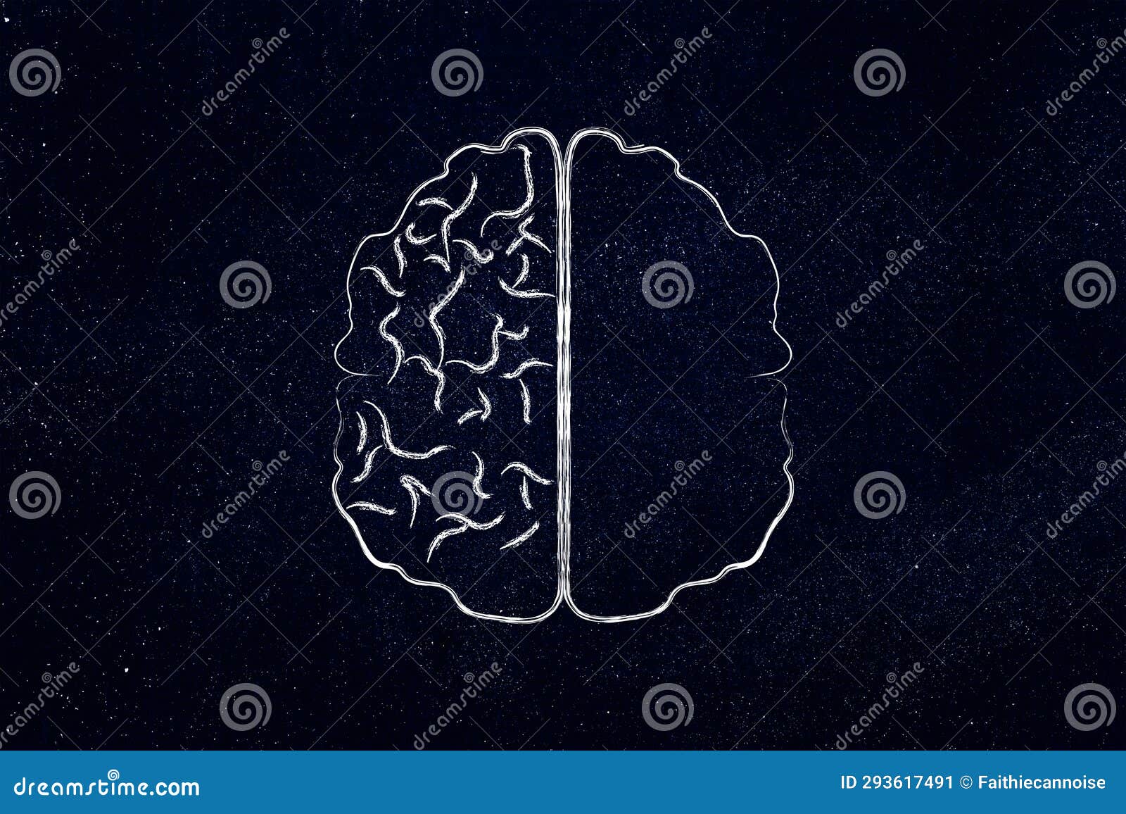 Left Brain Vs Ight Brain, Brain with Empty Right Side and Left Side ...