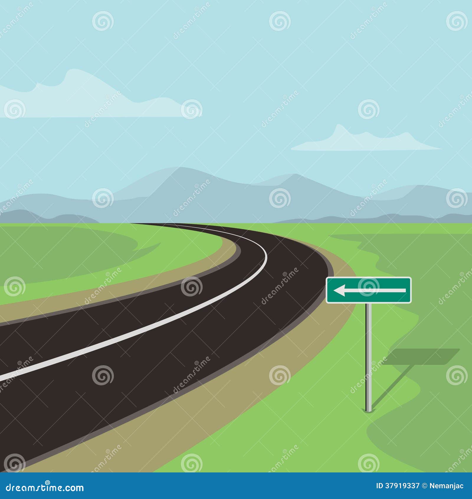 Left Curve Road and Left Turn Road Sign Stock Illustration ...