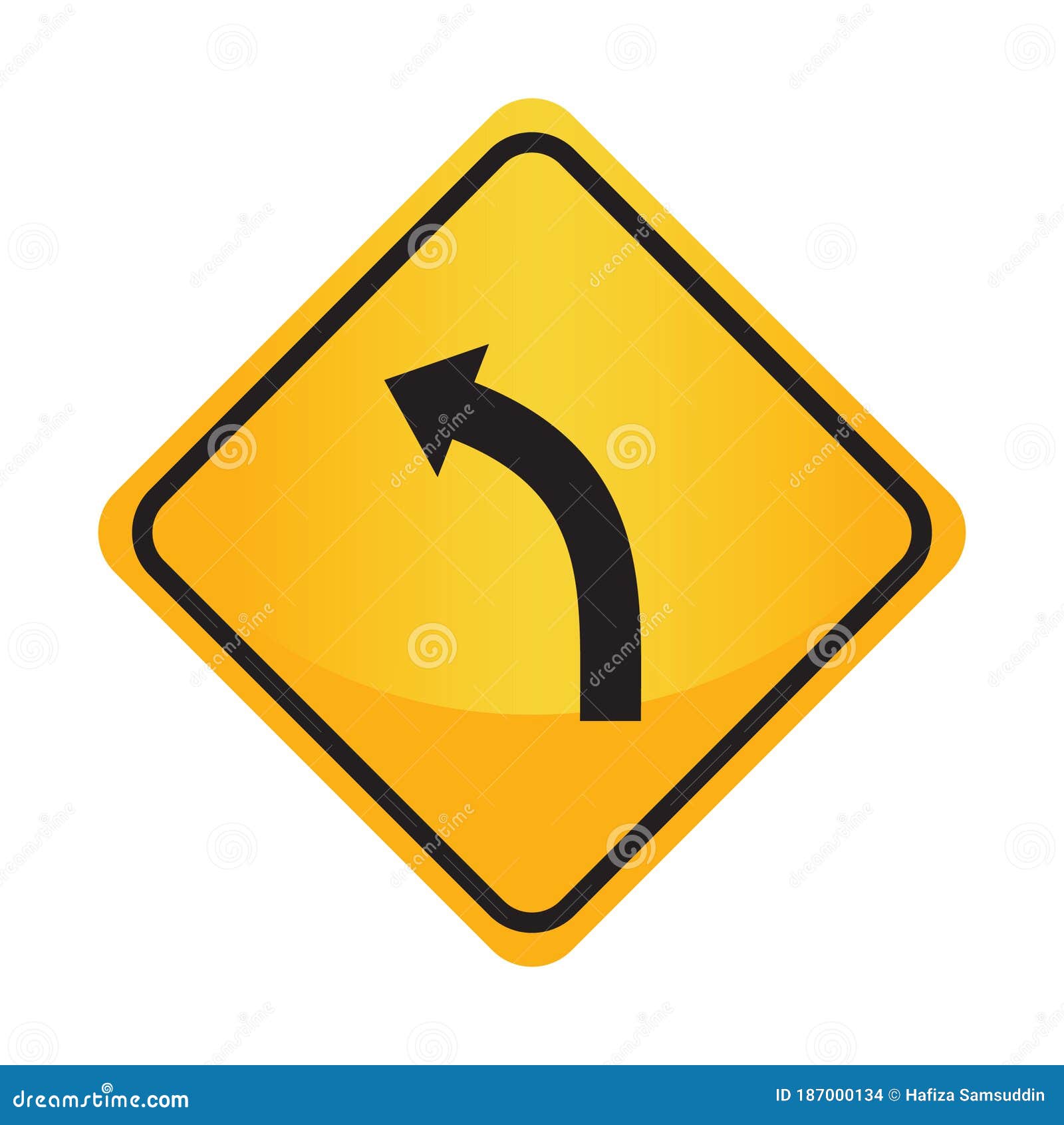 Left Curve Sign. Vector Illustration Decorative Design Stock Vector ...