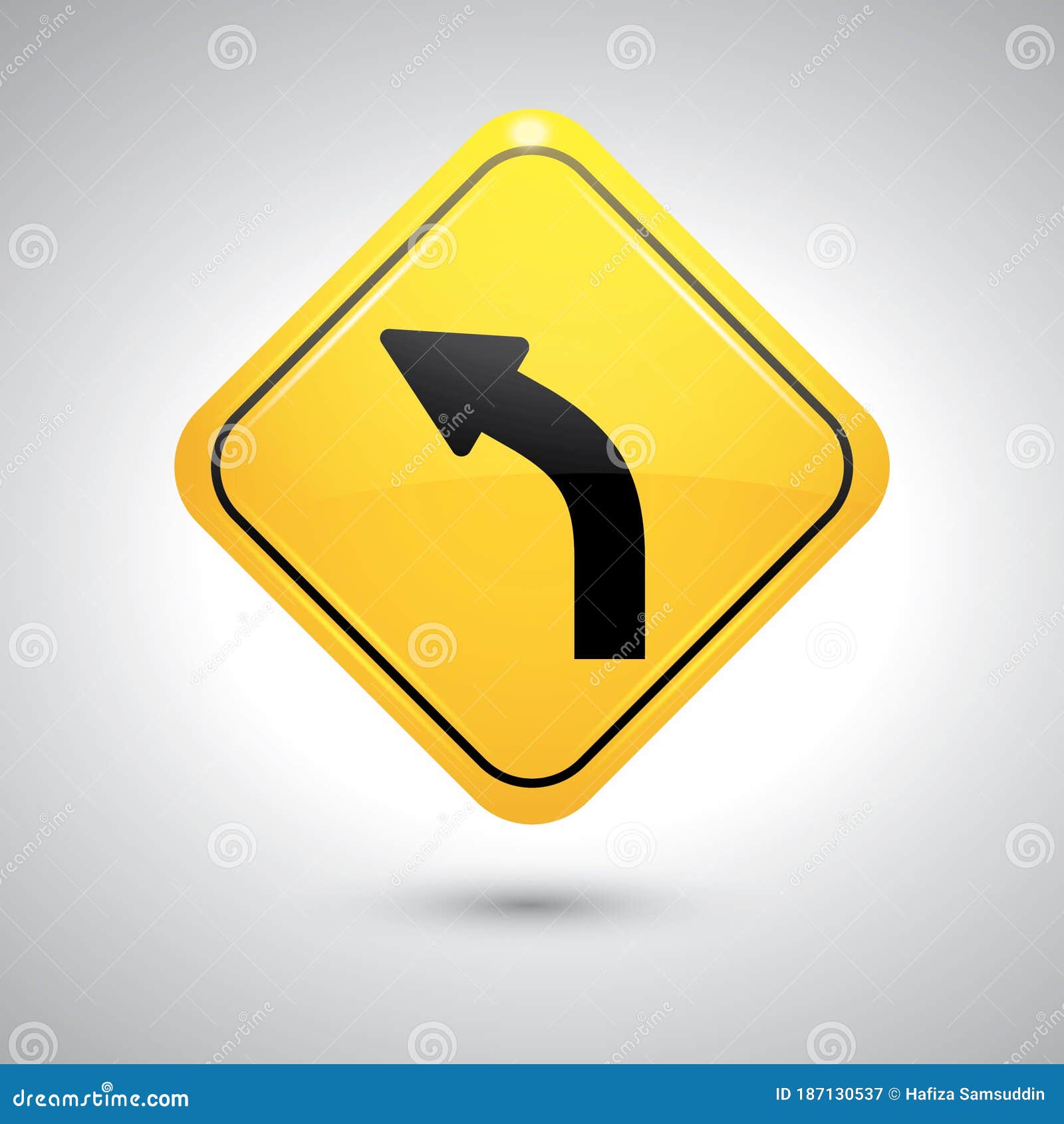 Left Curve Sign. Vector Illustration Decorative Design Stock Vector ...