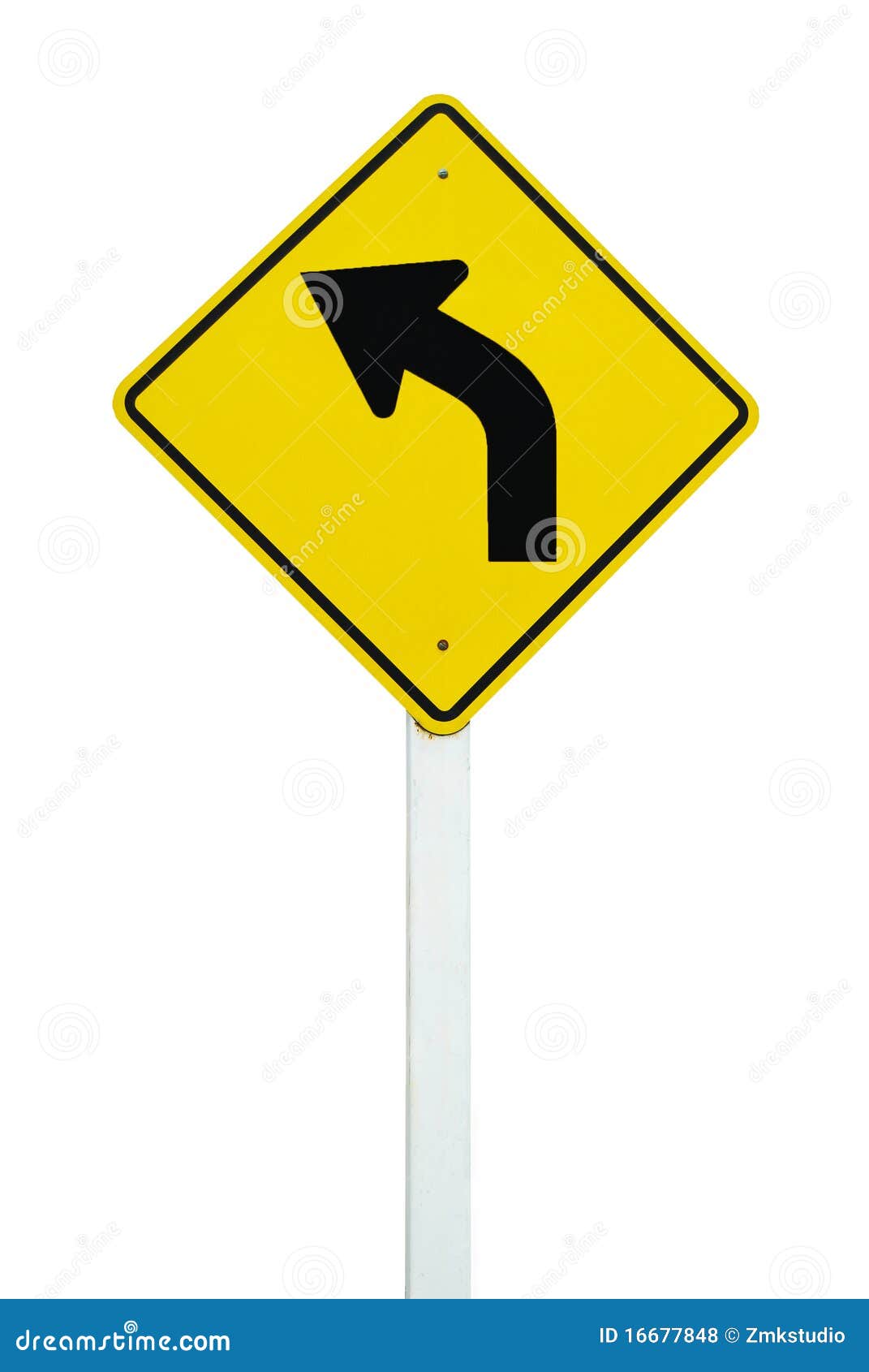 Left Direction Traffic Sign Isolated Stock Photo - Image of path ...