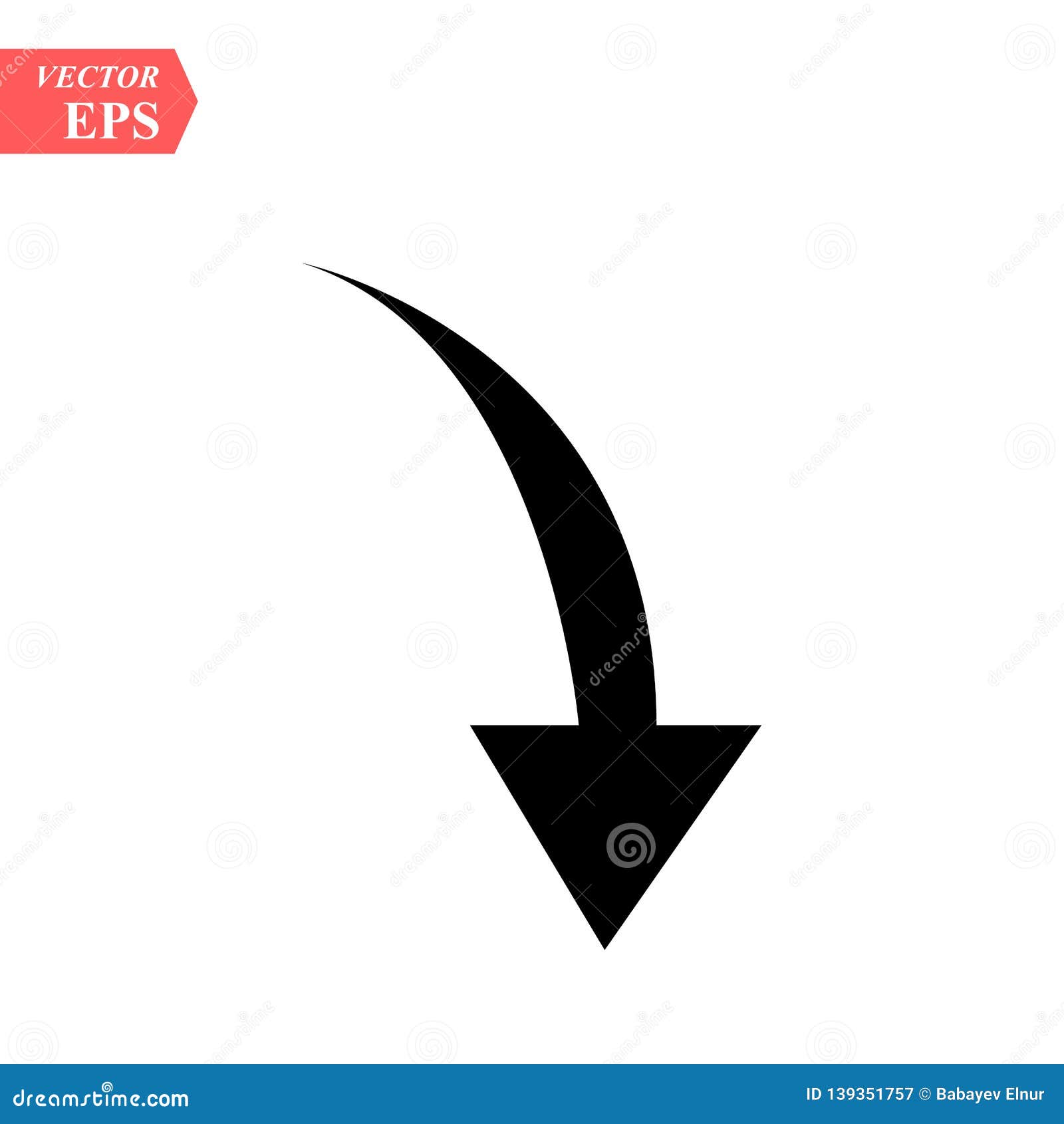 Left down arrow curve icon stock illustration. Illustration of ...