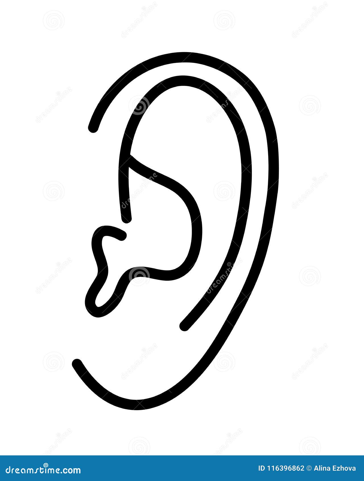 Left Ear on a White Background Stock Vector - Illustration of health ...
