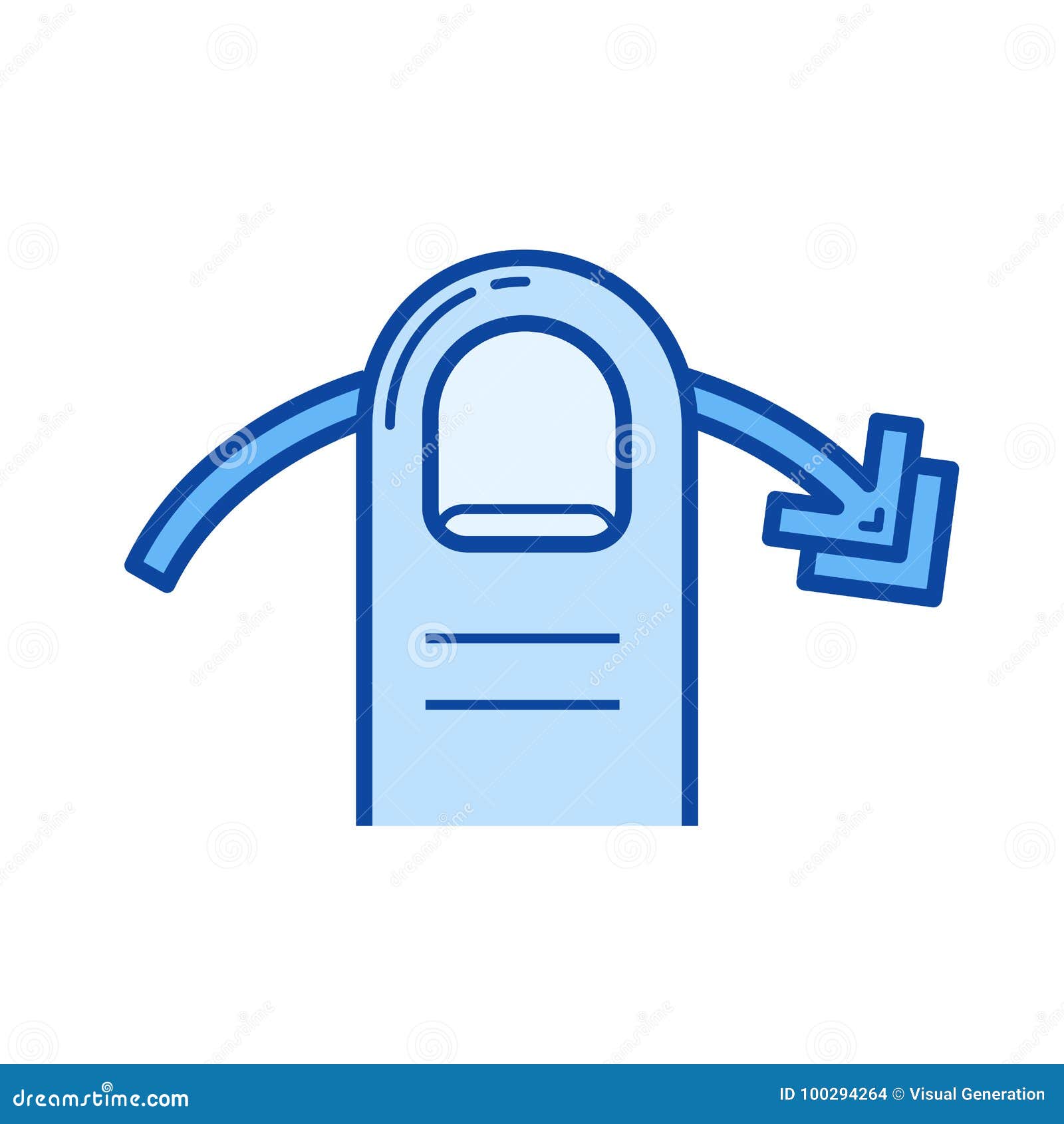 Left edge swipe line icon. stock vector. Illustration of finger - 100294264