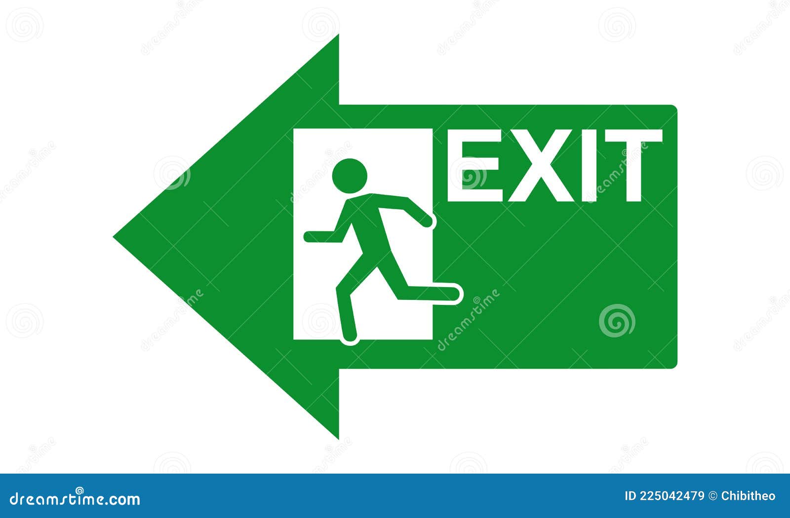Left Exit Sign on Green and White for Emergency Stock Vector ...