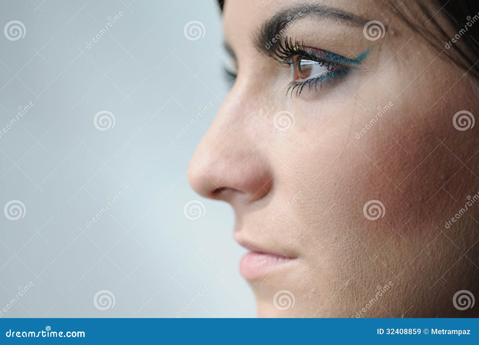 Left Face Profile of Young Woman Stock Image - Image of profile ...