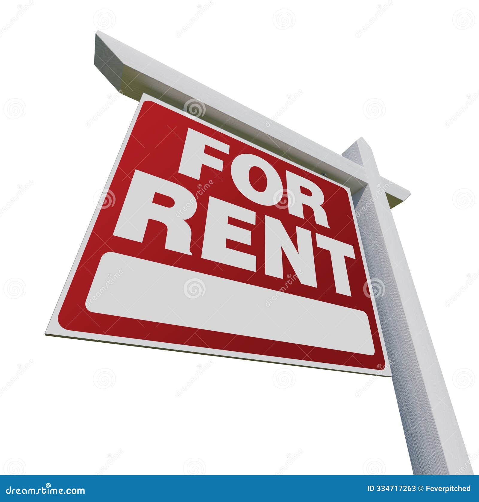Left Facing for Rent Real Estate Sign Isolated on a White Background ...