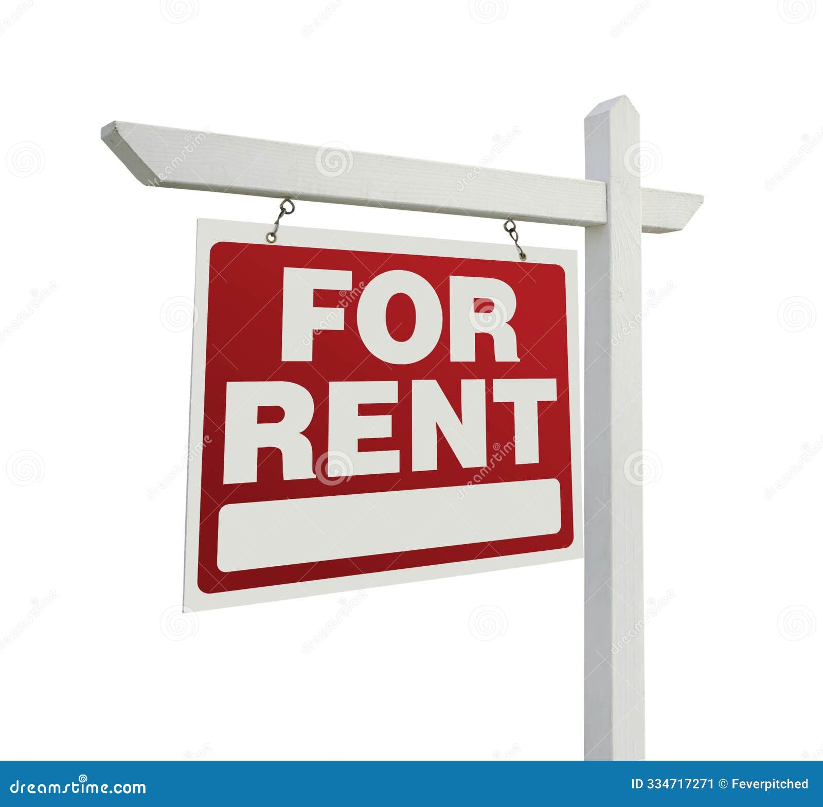 Left Facing for Rent Real Estate Sign Isolated on a White Background ...