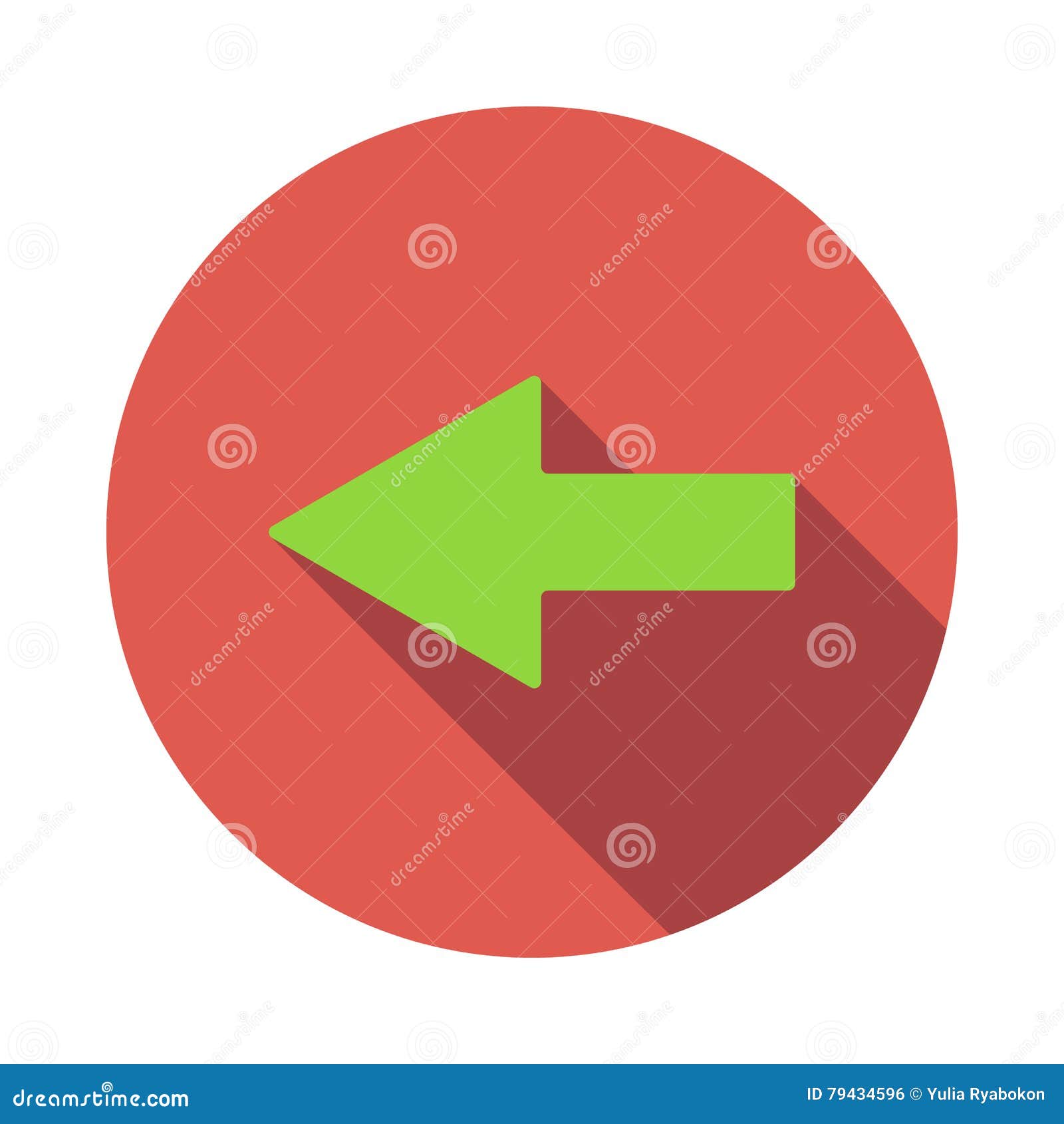 Left Green Arrow Icon, Flat Style Stock Vector - Illustration of ...