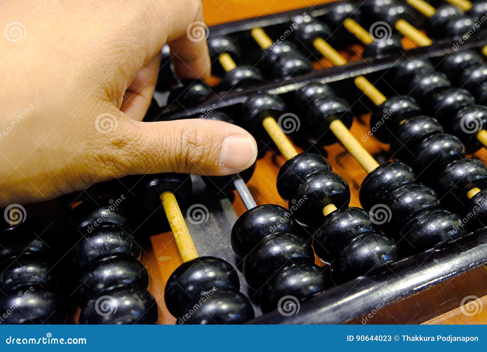 Left Hand are Calculated by Using the Abacus Stock Image - Image of ...