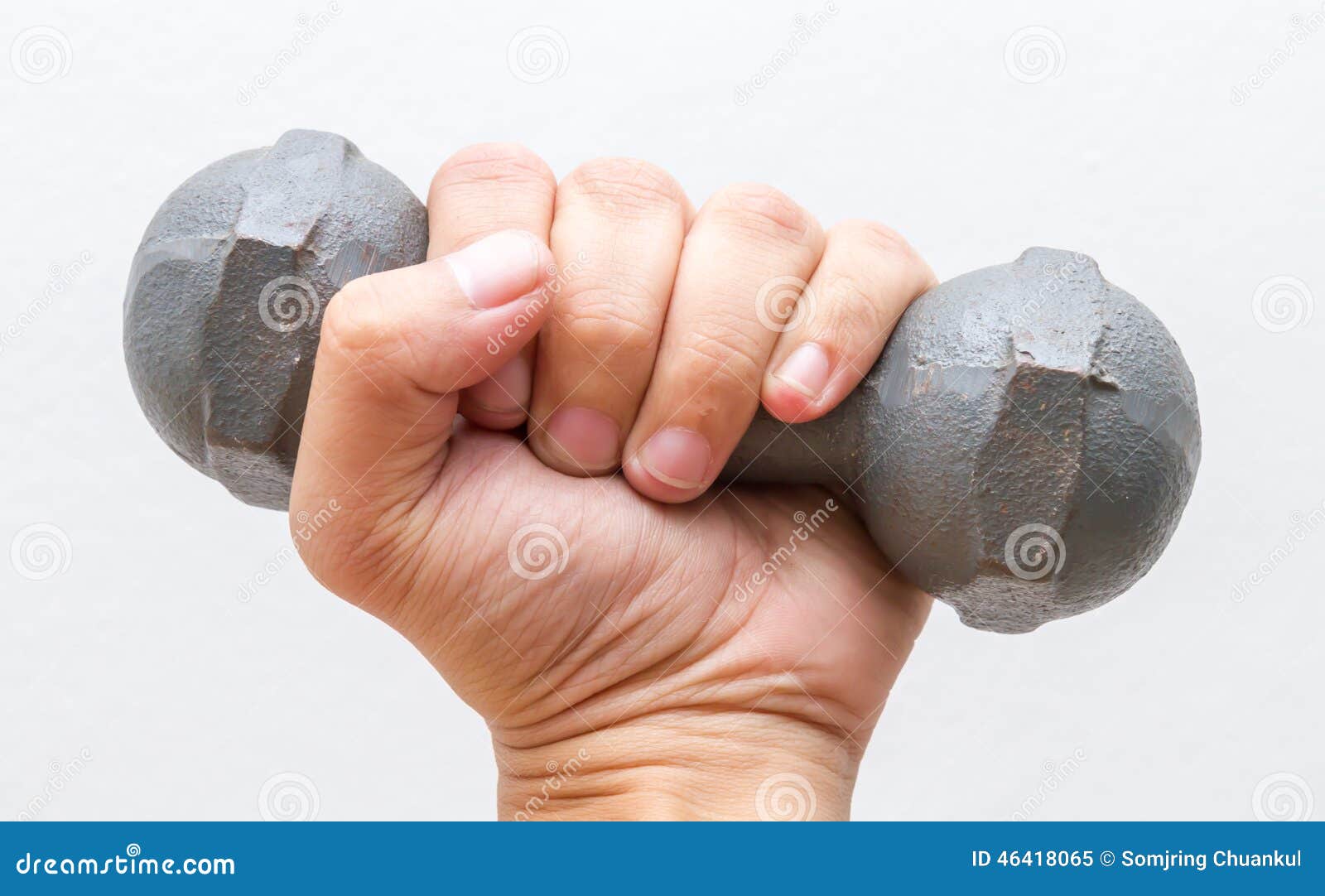 Left Hand Hold Small Dumbbell. Stock Image - Image of training, weight ...