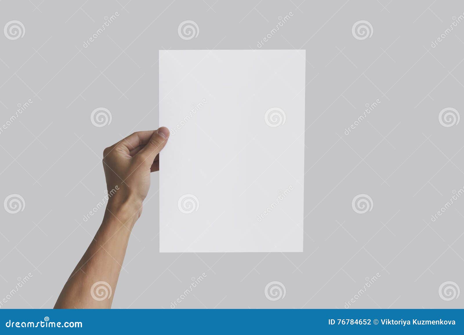 Left Hand Holding A4 Paper in the Left Hand. Leaflet Presentation ...