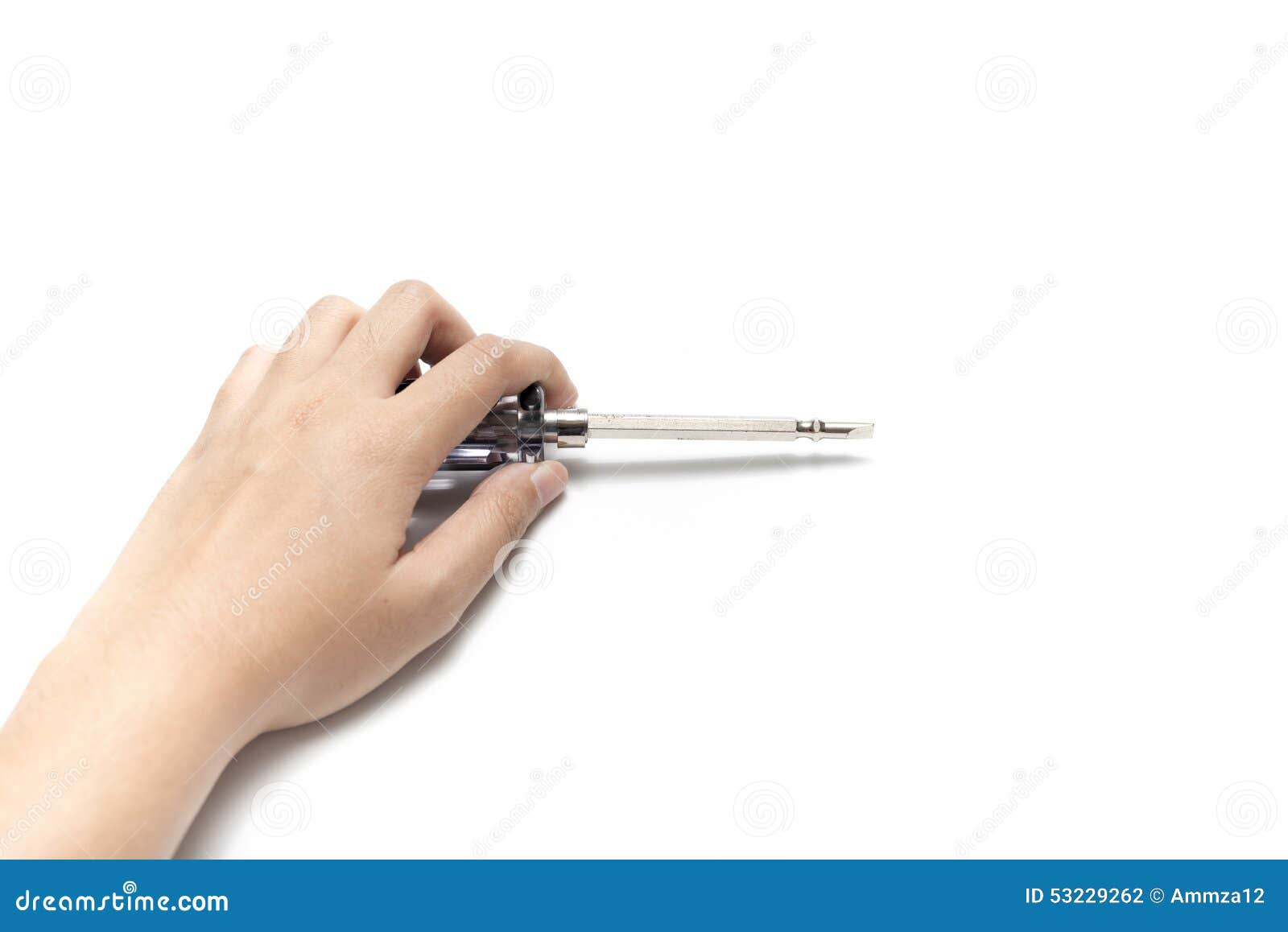 Left Hand Holding Screwdriver Stock Photo - Image of hold, tool: 53229262
