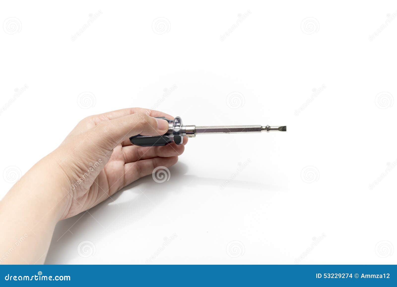 Left Hand Holding Screwdriver Stock Photo - Image of repair, worker ...