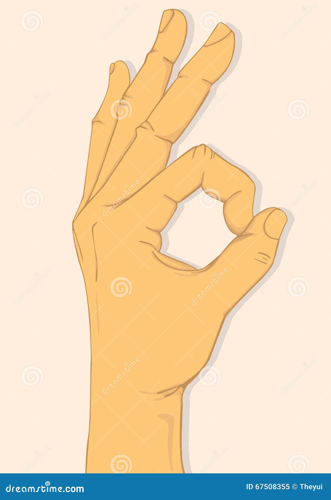 Left hand Ok Sign. stock vector. Illustration of sign - 67508355