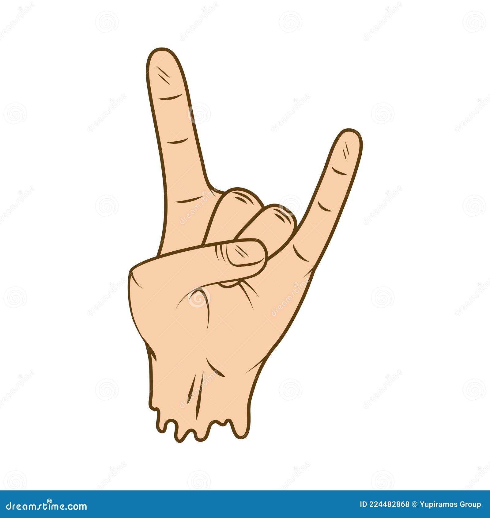 Left hand rock and roll stock vector. Illustration of icon - 224482868