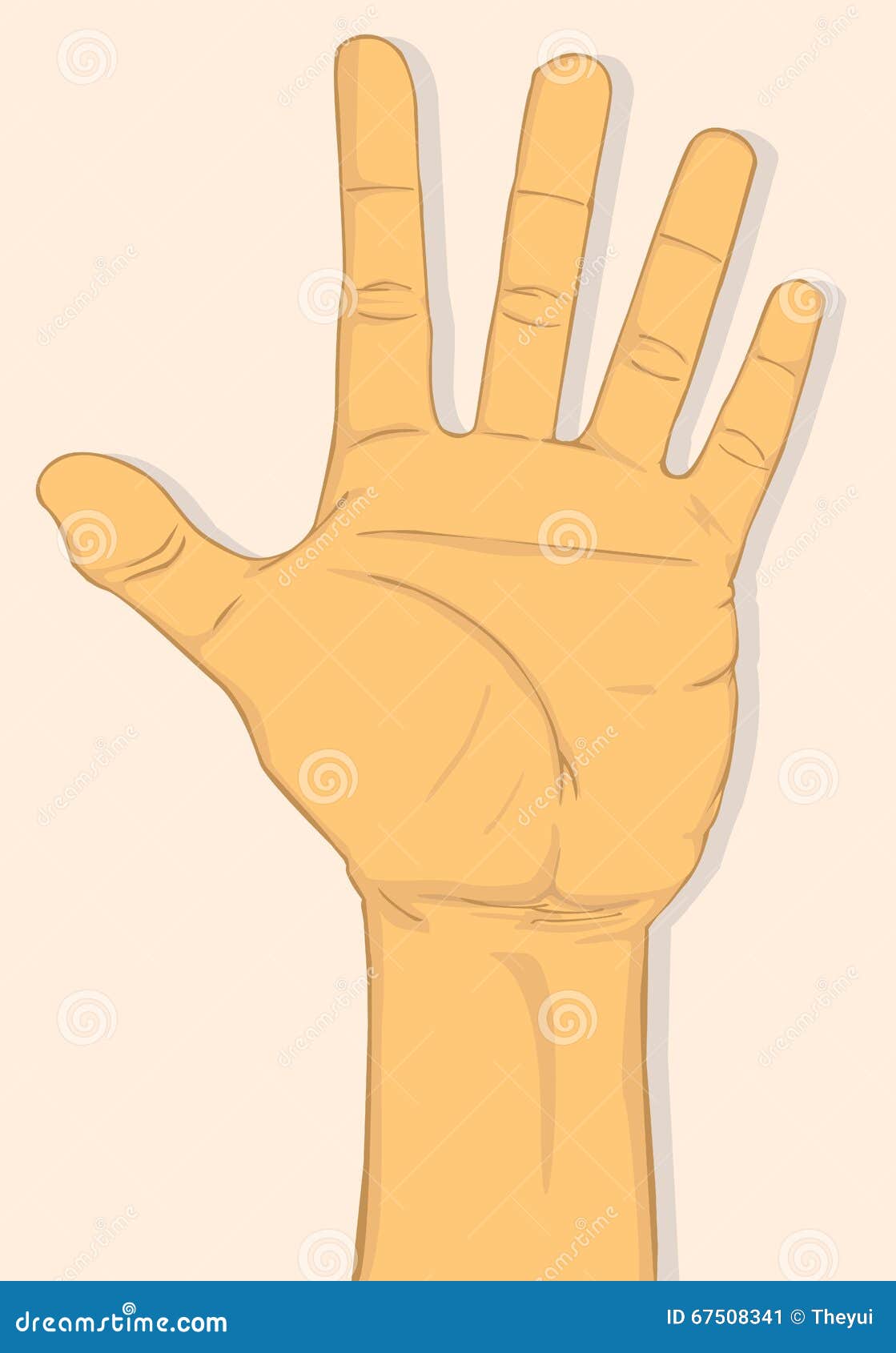 Left Hand Show Five Fingers. Stock Vector - Illustration of isolated ...