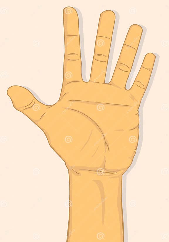 Left Hand Show Five Fingers. Stock Vector - Illustration of isolated ...