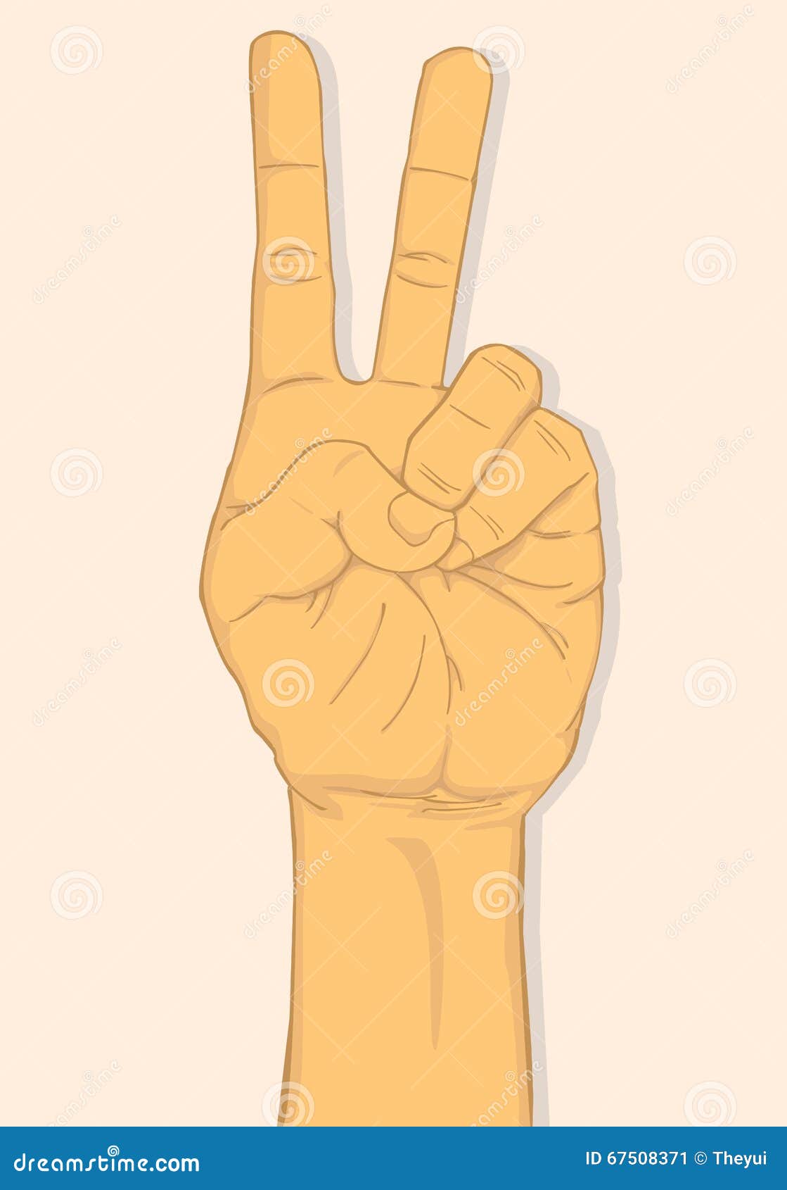 Left Hand Show Two Fingers. Stock Vector - Illustration of number ...