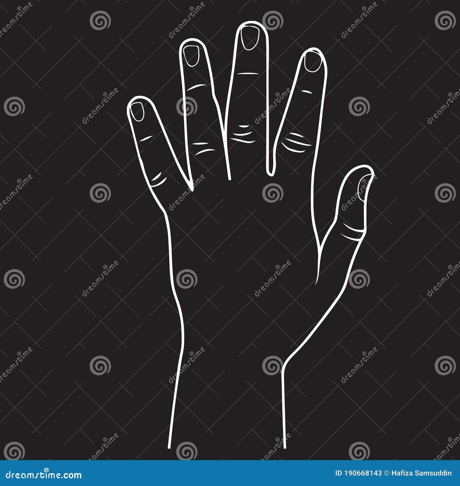 Left Hand. Vector Illustration Decorative Design Stock Vector ...