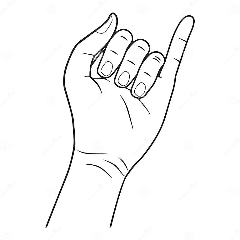 Left Hand. Vector Illustration Decorative Design Stock Vector ...