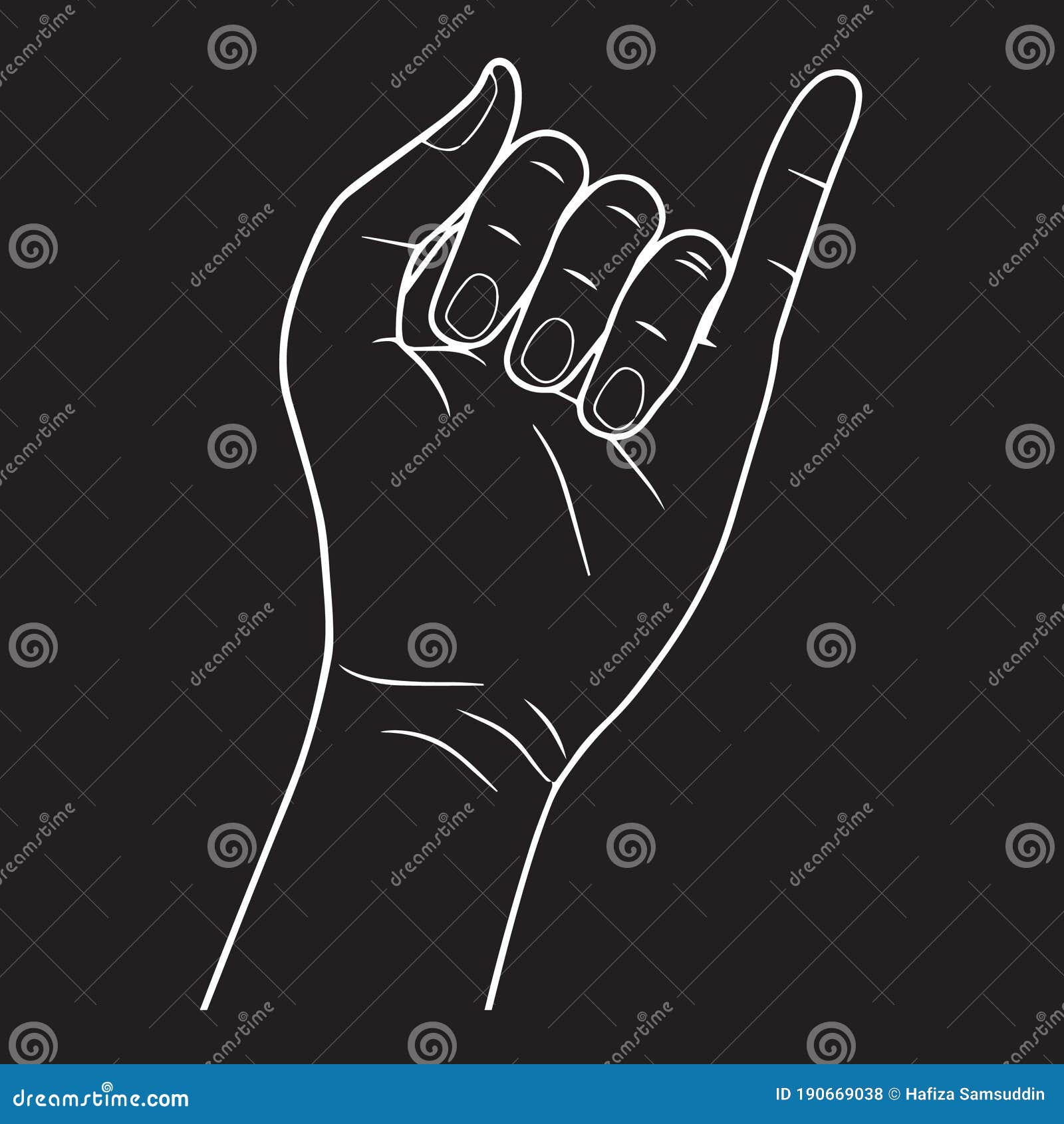 Left Hand. Vector Illustration Decorative Design Stock Vector ...