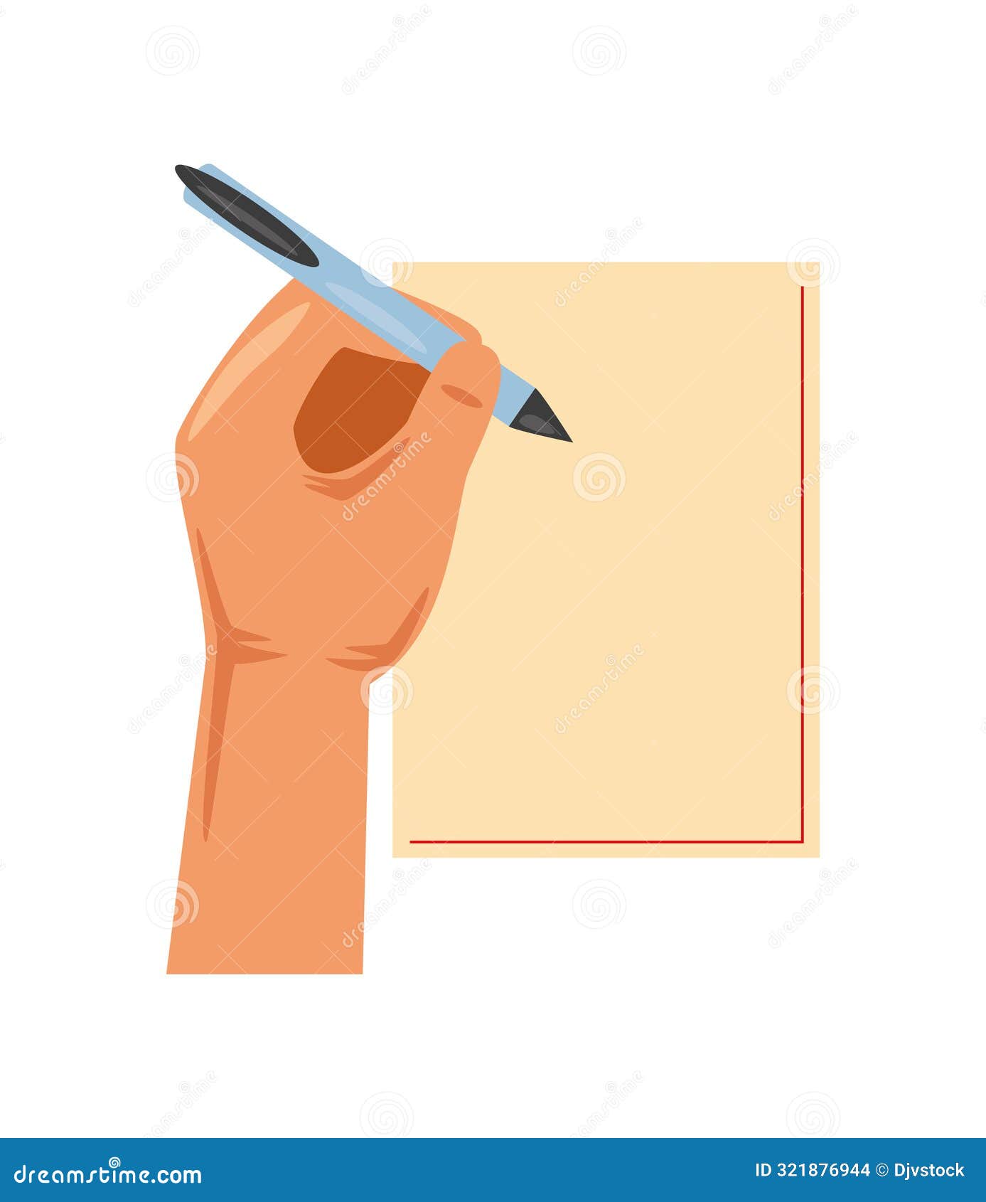 Left Hand Writing Holding Pen Stock Vector - Illustration of isolation ...