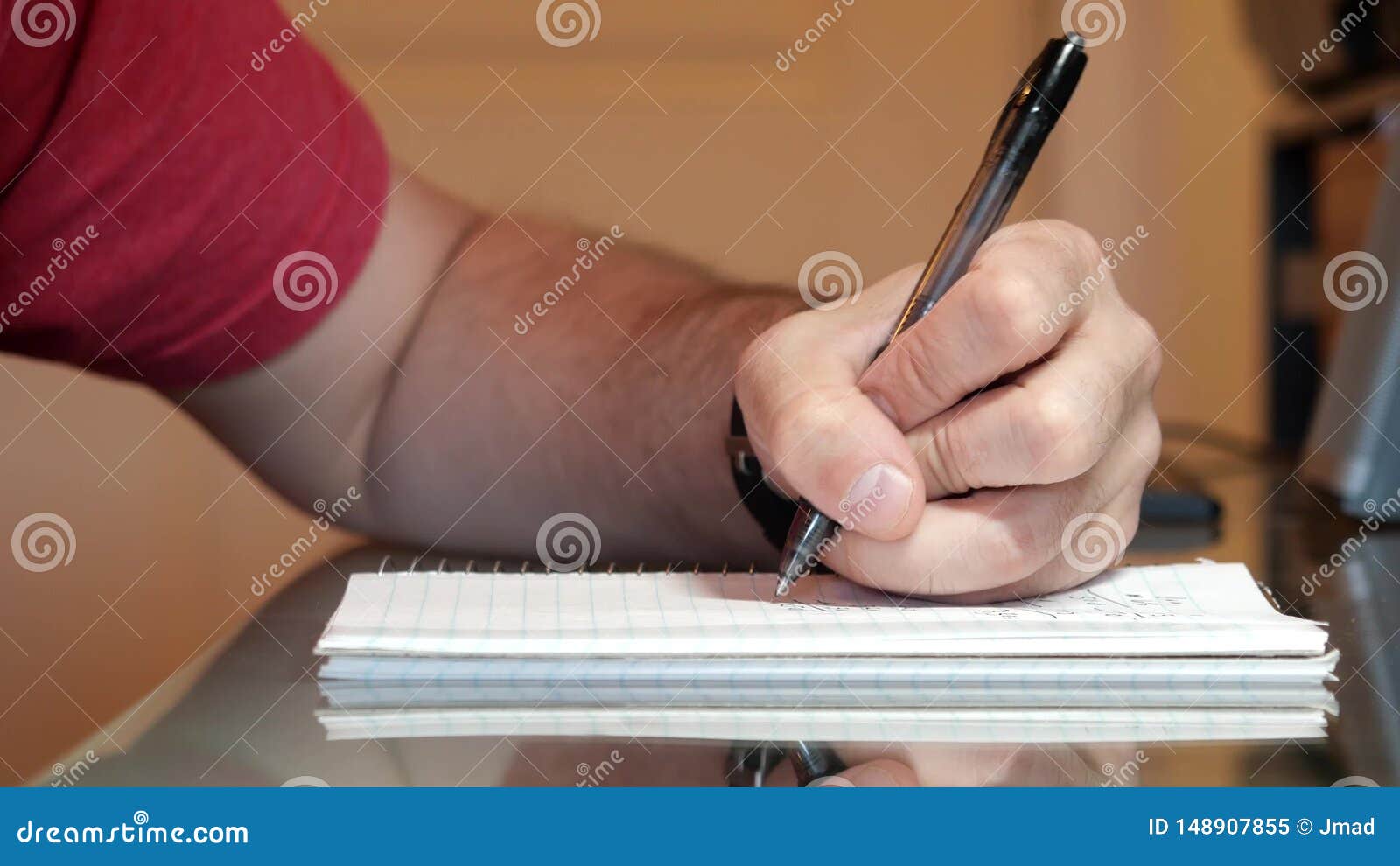 Left Hand Writing Math on a Note Pad Stock Video - Video of wrote, hand ...