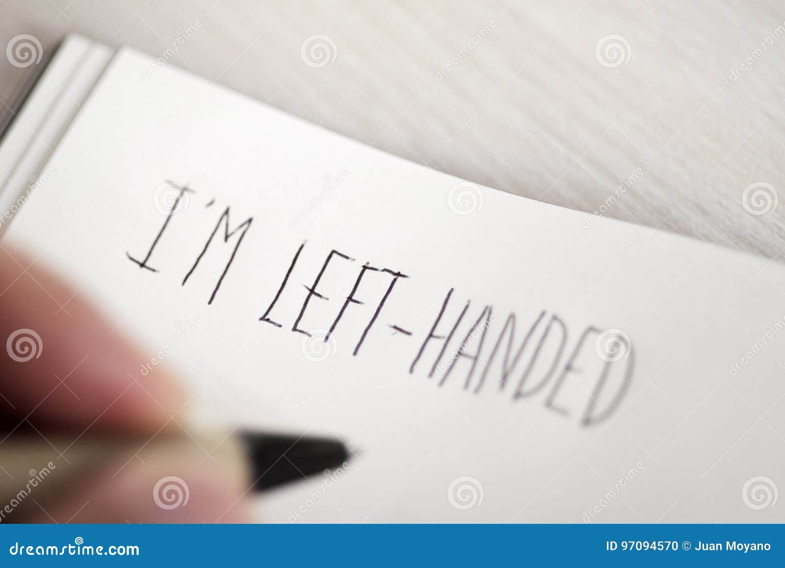 Left-handed Man Writing the Text I am Left-handed Stock Photo - Image ...