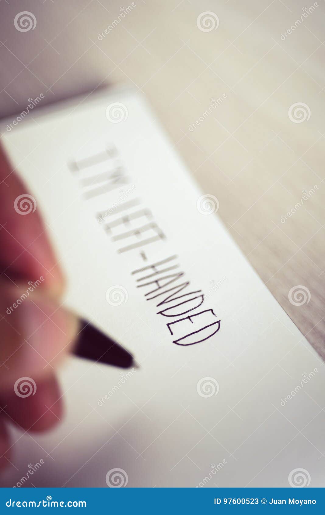 Left-handed Man Writing the Text I am Left-handed Stock Image - Image ...