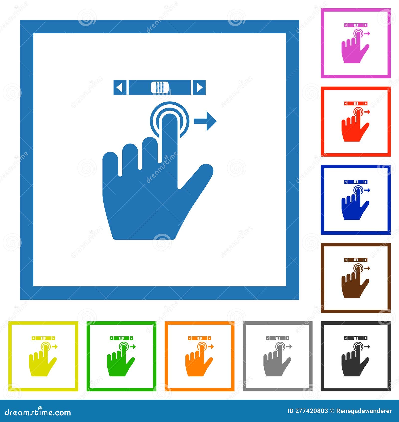 Left Handed Thumbs Up Outline Color Darker Flat Icons Cartoon Vector ...