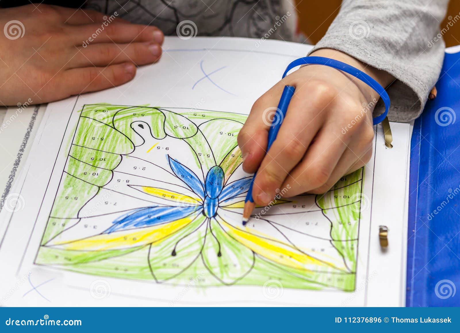 Left Handed Young Boy Working on His Homework Stock Photo - Image of ...