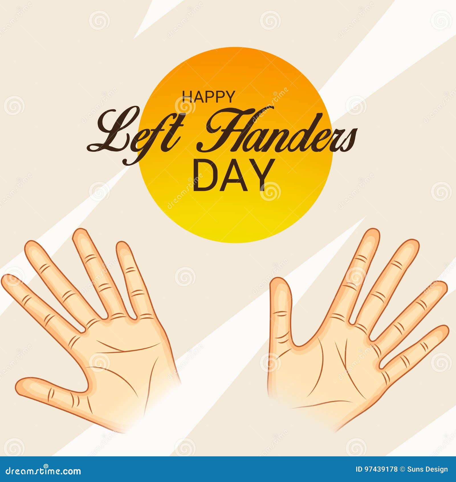 Left Handers Day. stock illustration. Illustration of banner - 97439178