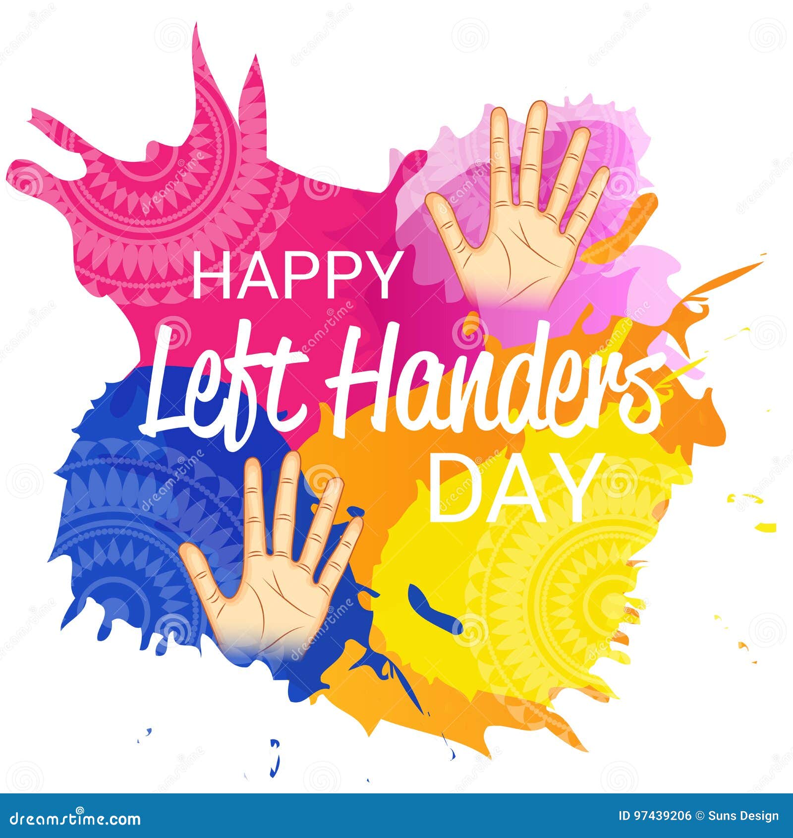 Left Handers Day. stock illustration. Illustration of date - 97439206