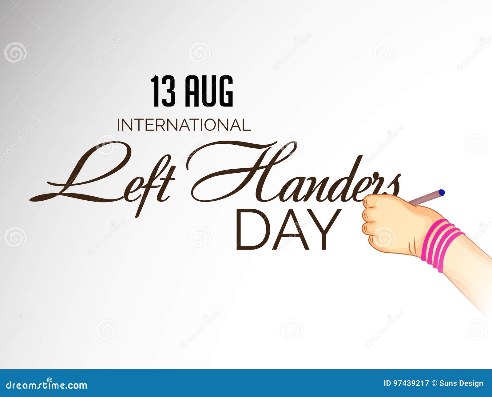 Left Handers Day. stock illustration. Illustration of text - 97439217