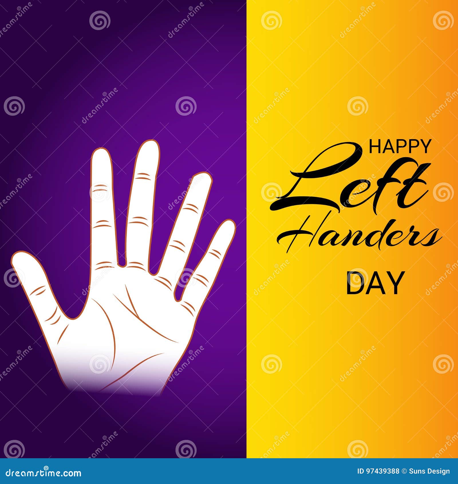 Left Handers Day. stock illustration. Illustration of banner - 97439388