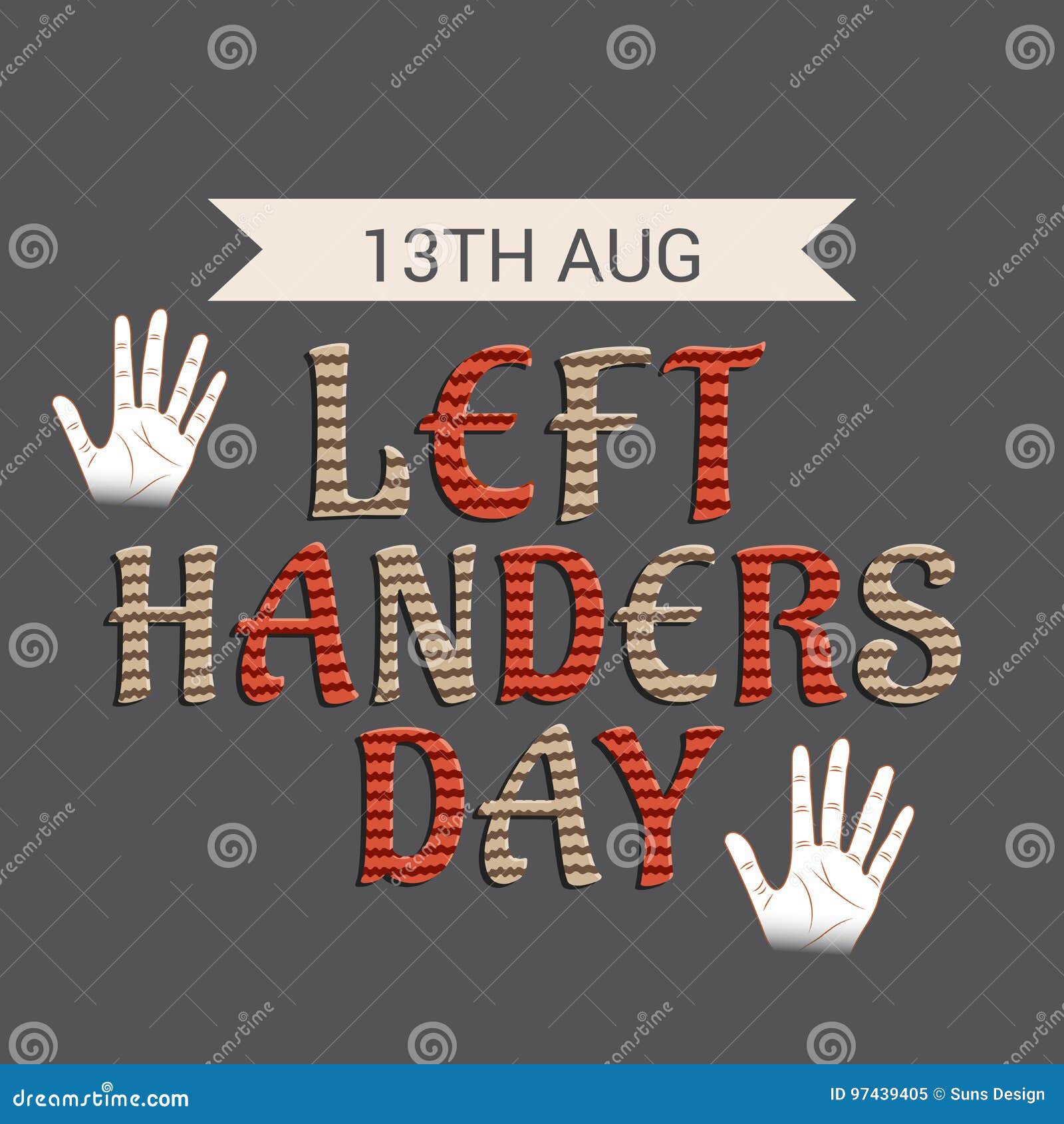 Left Handers Day. stock illustration. Illustration of event - 97439405