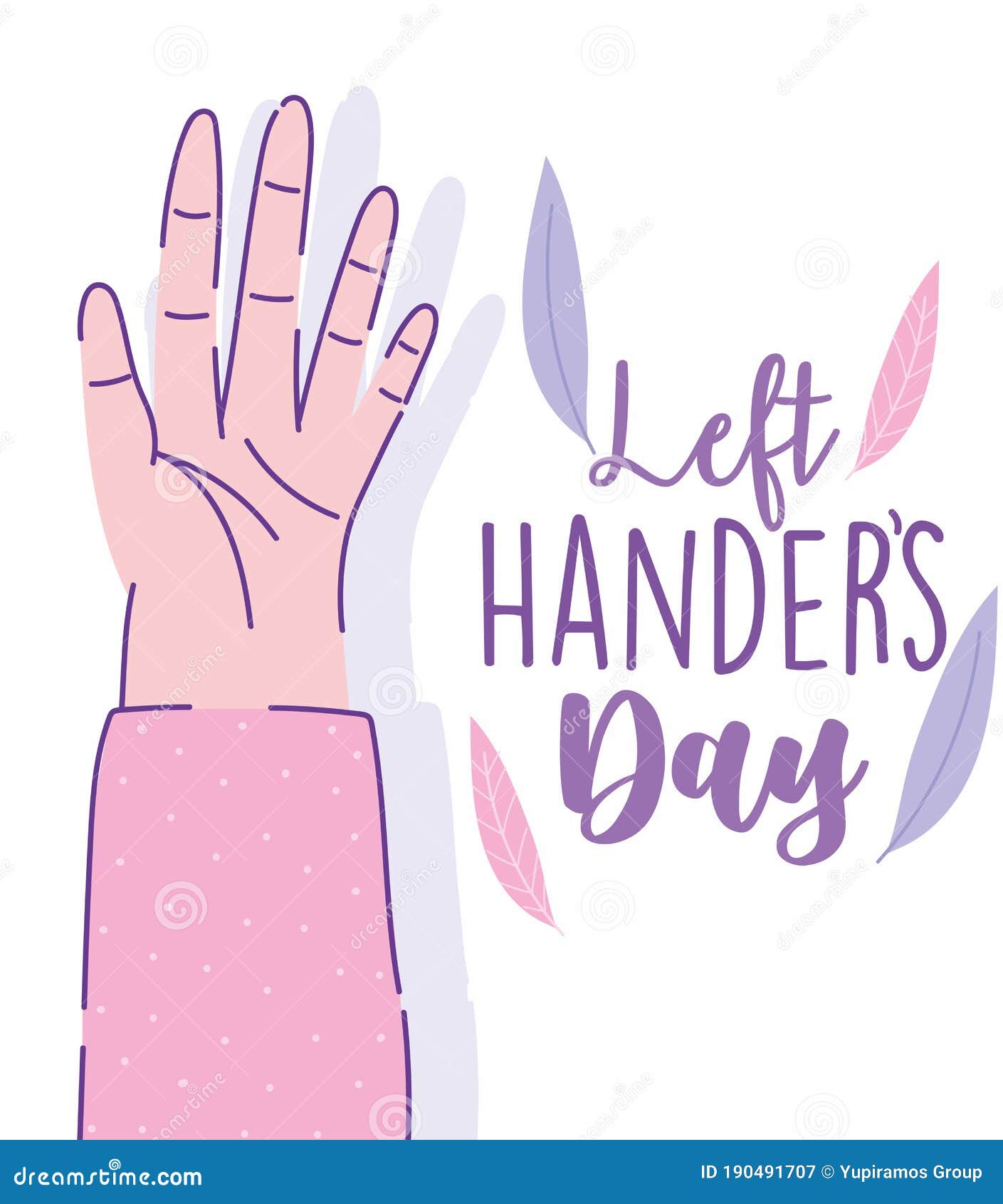 Left Handers Day, Open Hand Cartoon Celebration Stock Vector ...