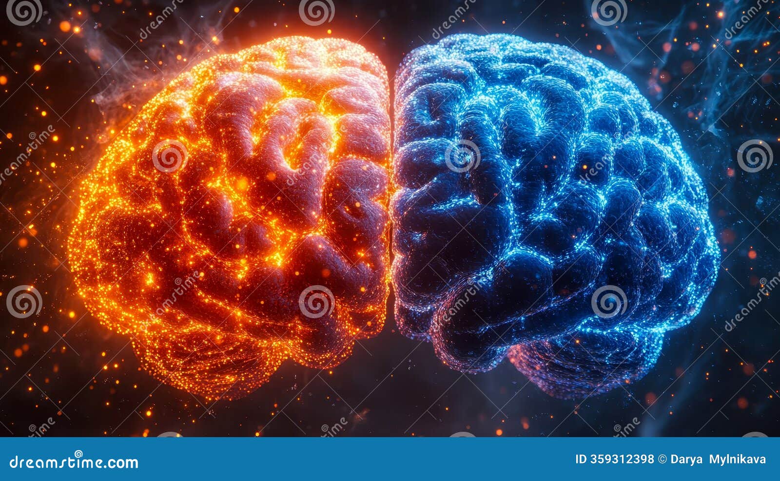 The Left Hemisphere and the Right Hemisphere of the Human Brain Stock ...