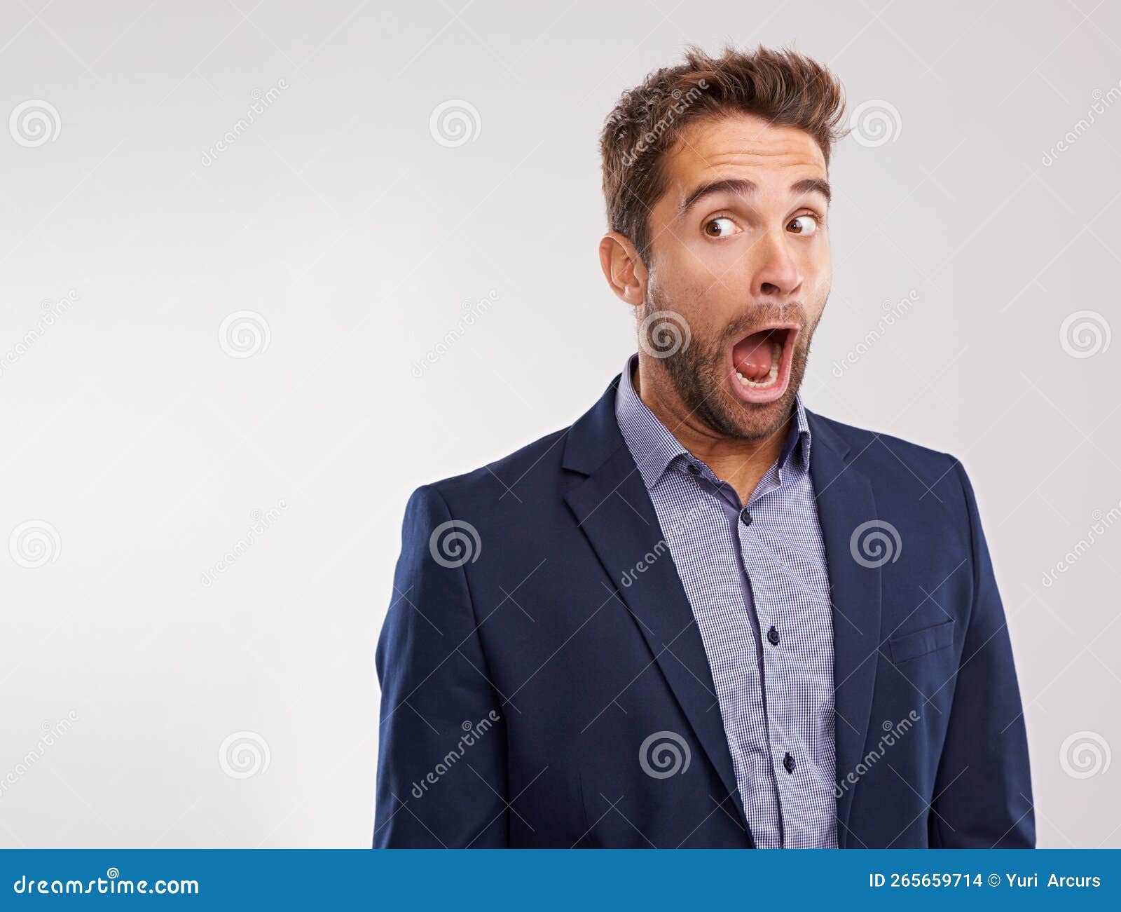 That Left Him Speechless. Studio Shot of a Handsome Man with an ...