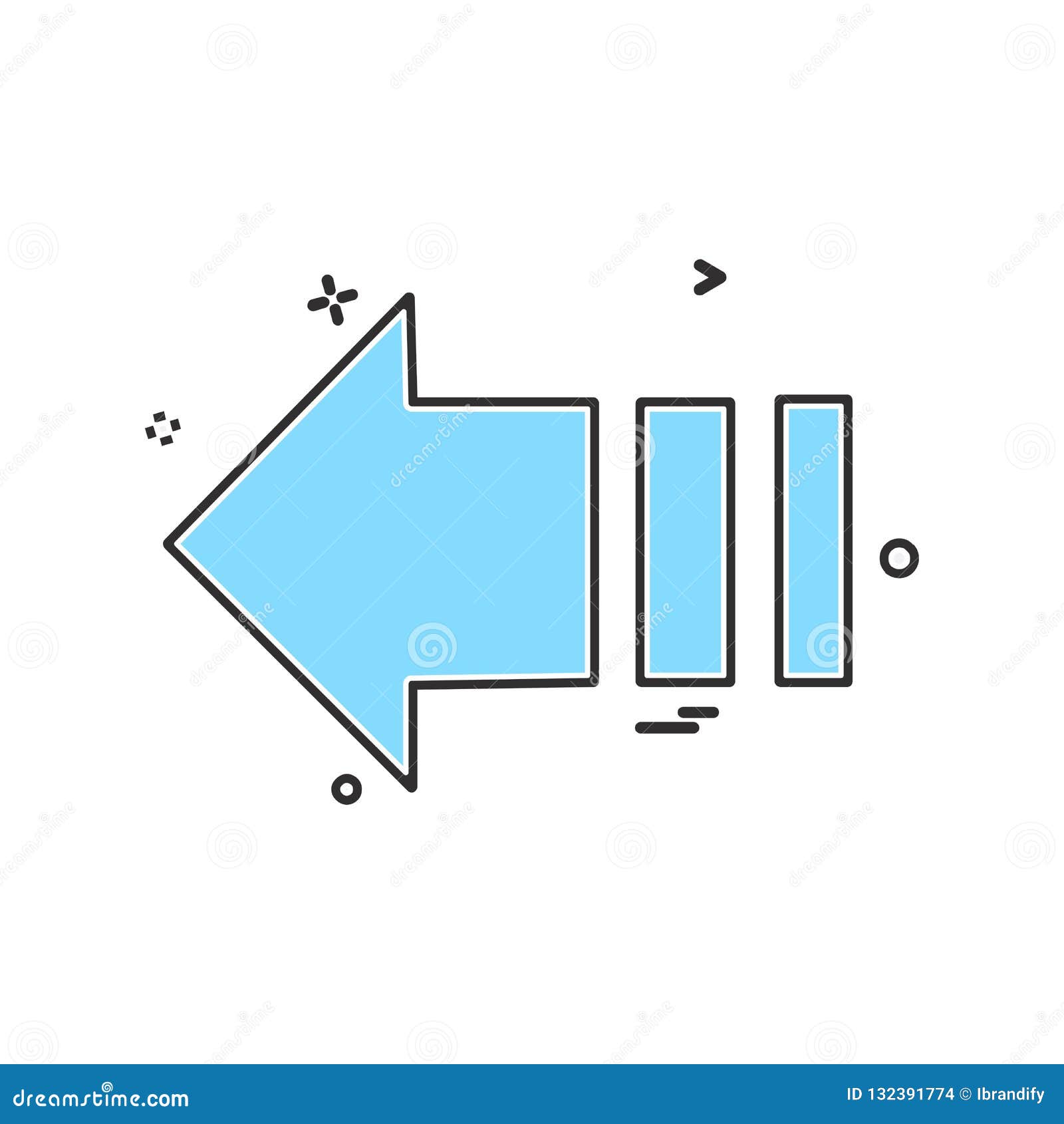 Left icon design vector stock vector. Illustration of outline - 132391774