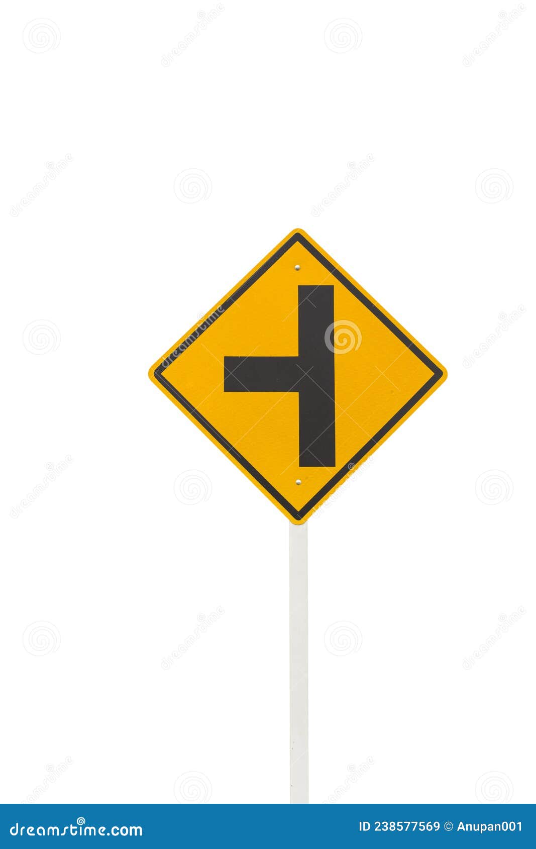 Left Junction Road Signpost on White Background Stock Image - Image of ...