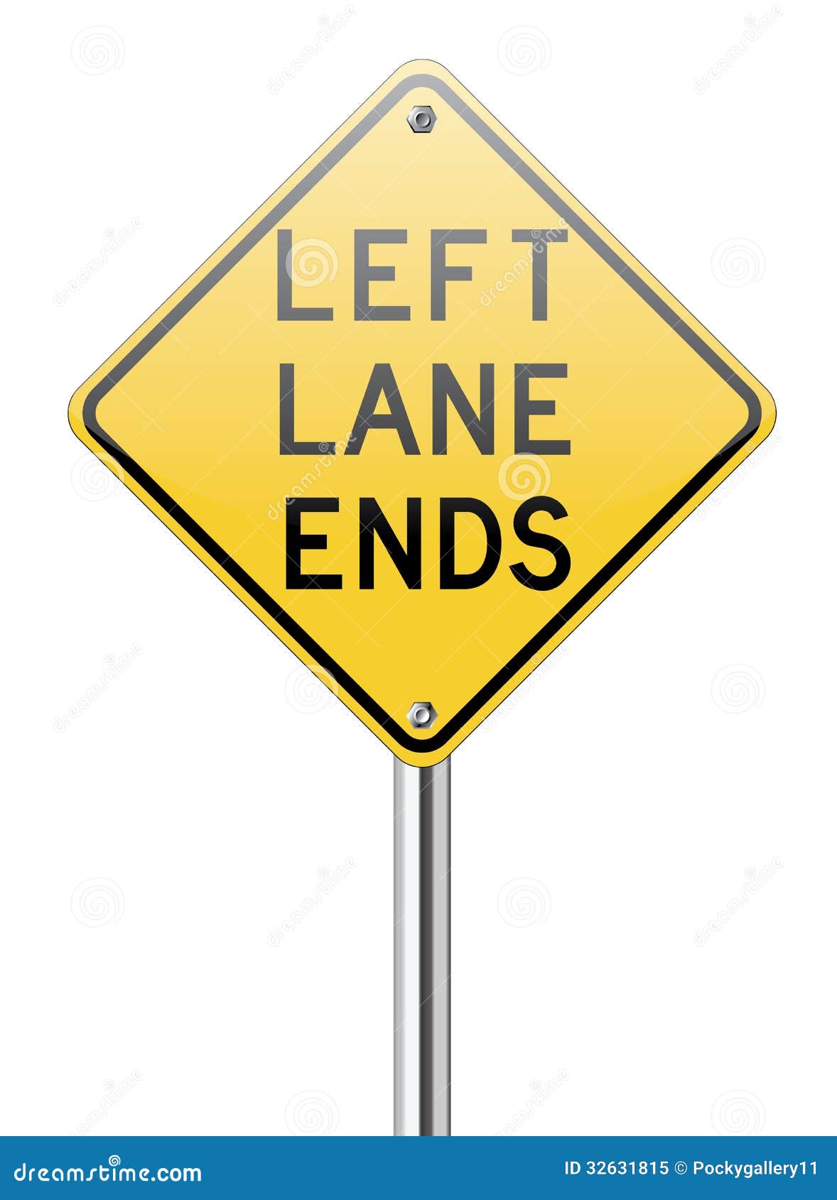 Left Land Ends Traffic Sign Cartoon Vector | CartoonDealer.com #32631815