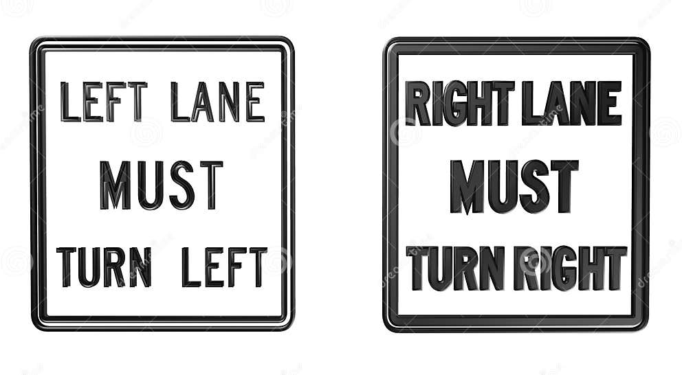 LEFT LANE MUST TURN LEFT stock illustration. Illustration of front ...