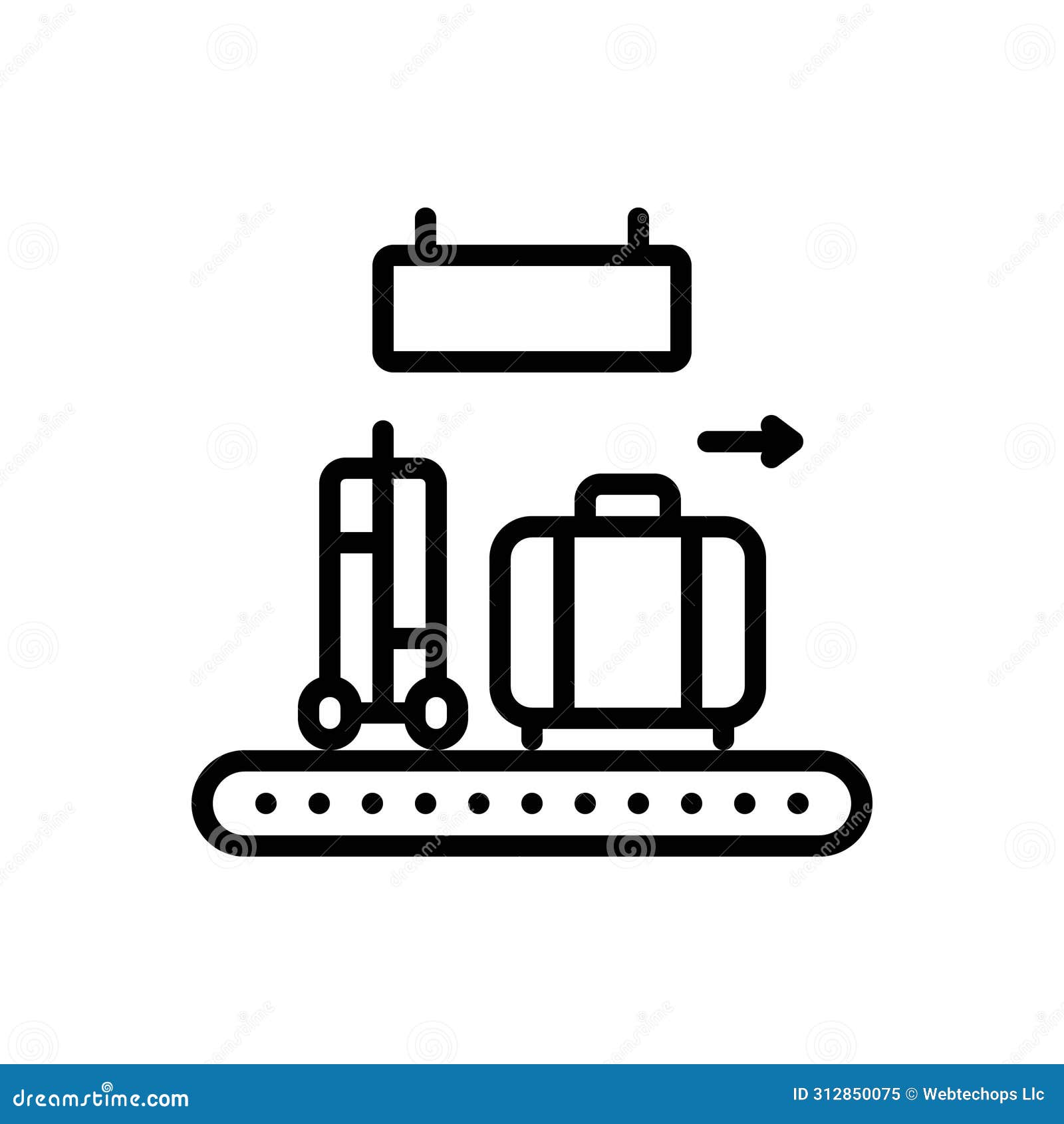 Black Line Icon for Left Luggage, Left and Airport Stock Vector ...