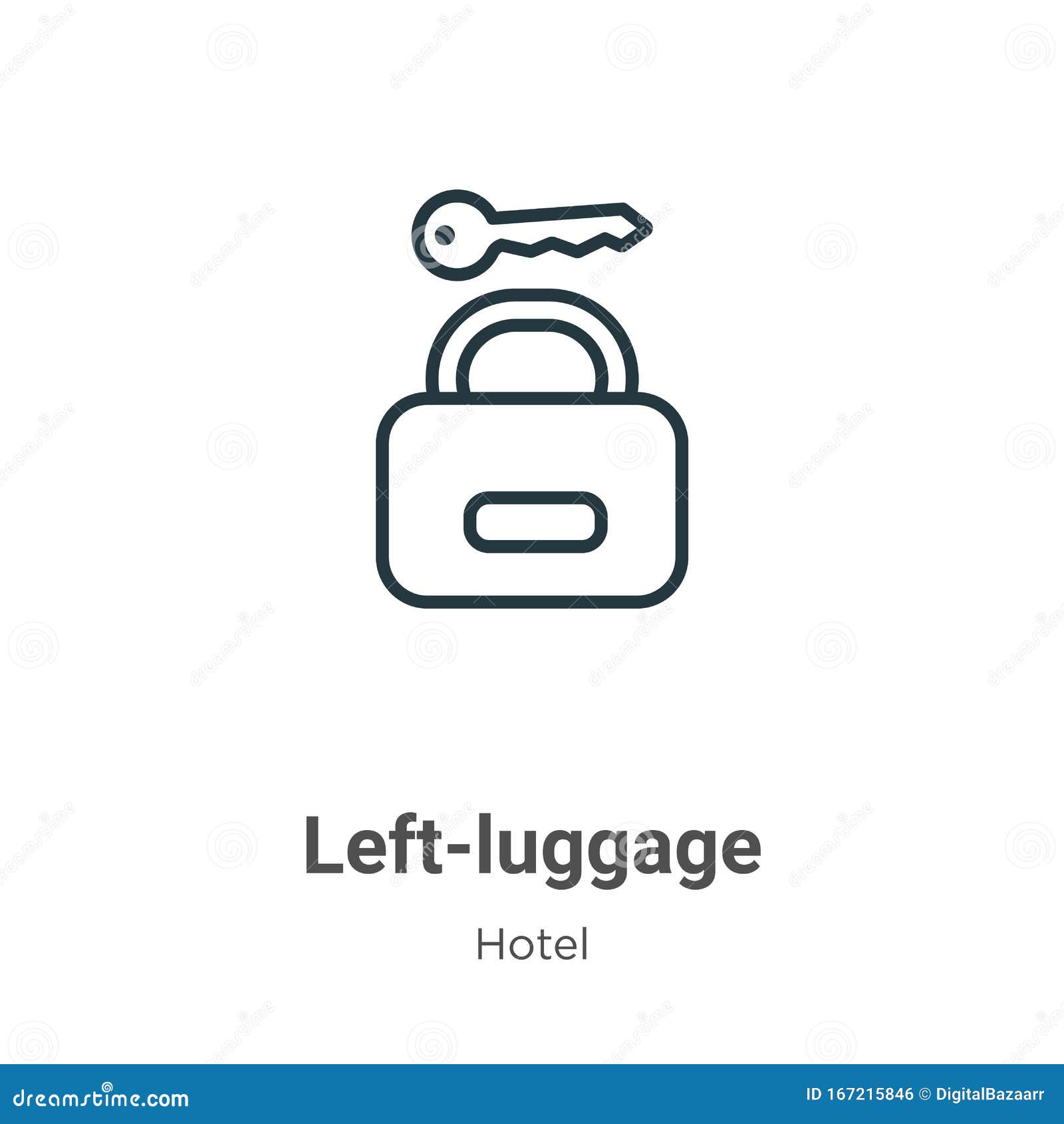Left-luggage Outline Vector Icon. Thin Line Black Left-luggage Icon ...