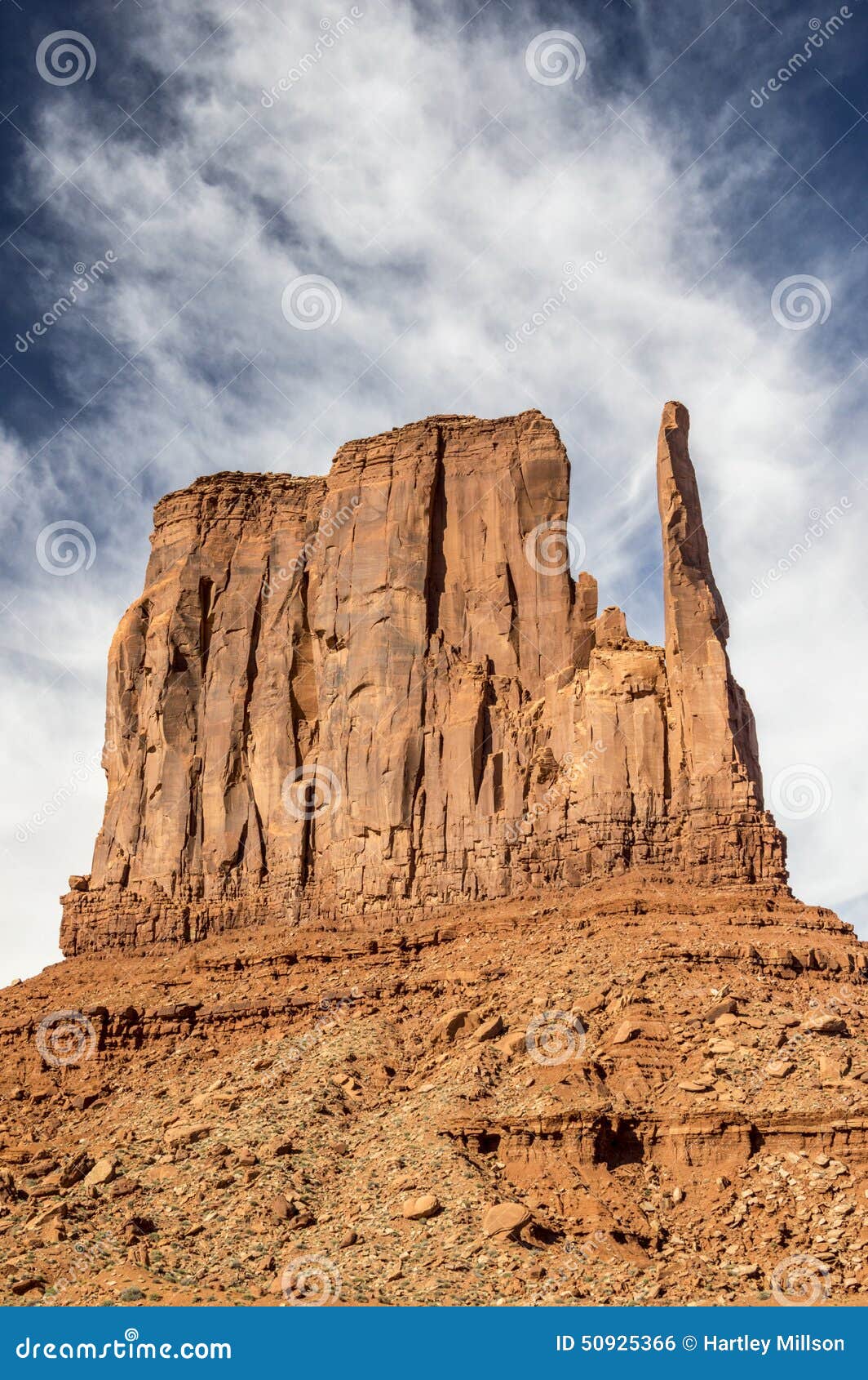 Left Mitten Rock Formation - Monument Valley Royalty-Free Stock ...